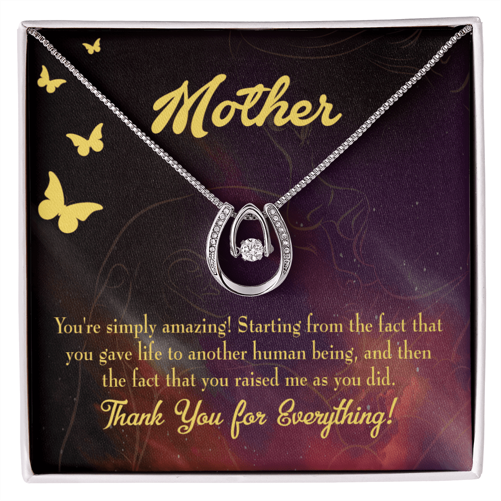 Mother You're Simply Amazing Lucky Horseshoe Necklace Message Card 14k ...