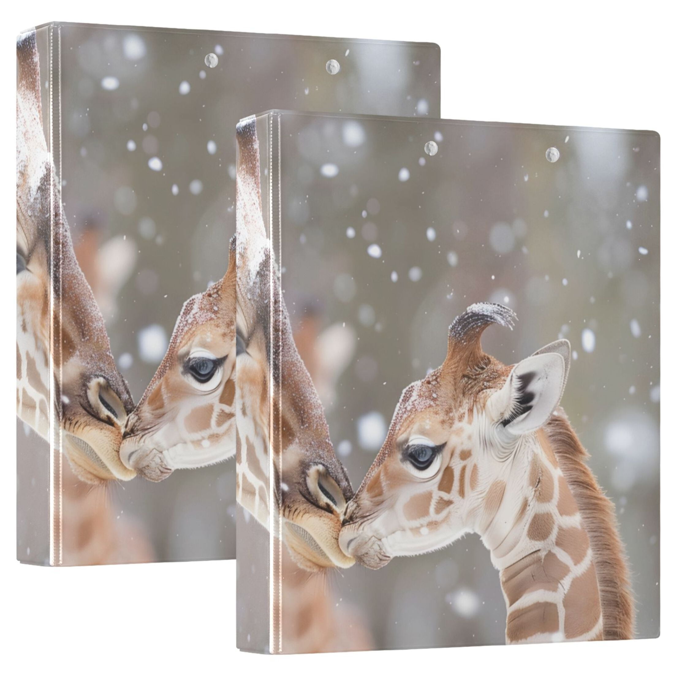 Mother and Baby Giraffes 3 Ring Binders 1.5 inch Hardcover File Folders ...