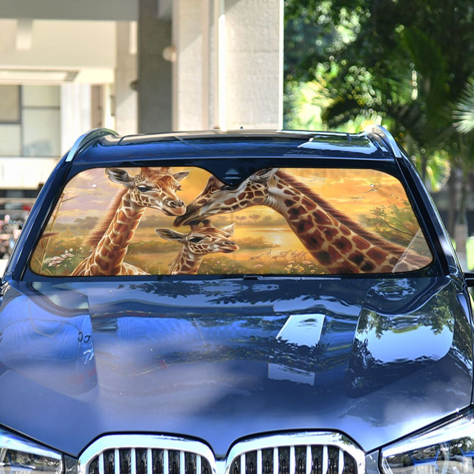 Mother and Baby Giraffes Love Automotive Front Car Windshield Sun Shade ...