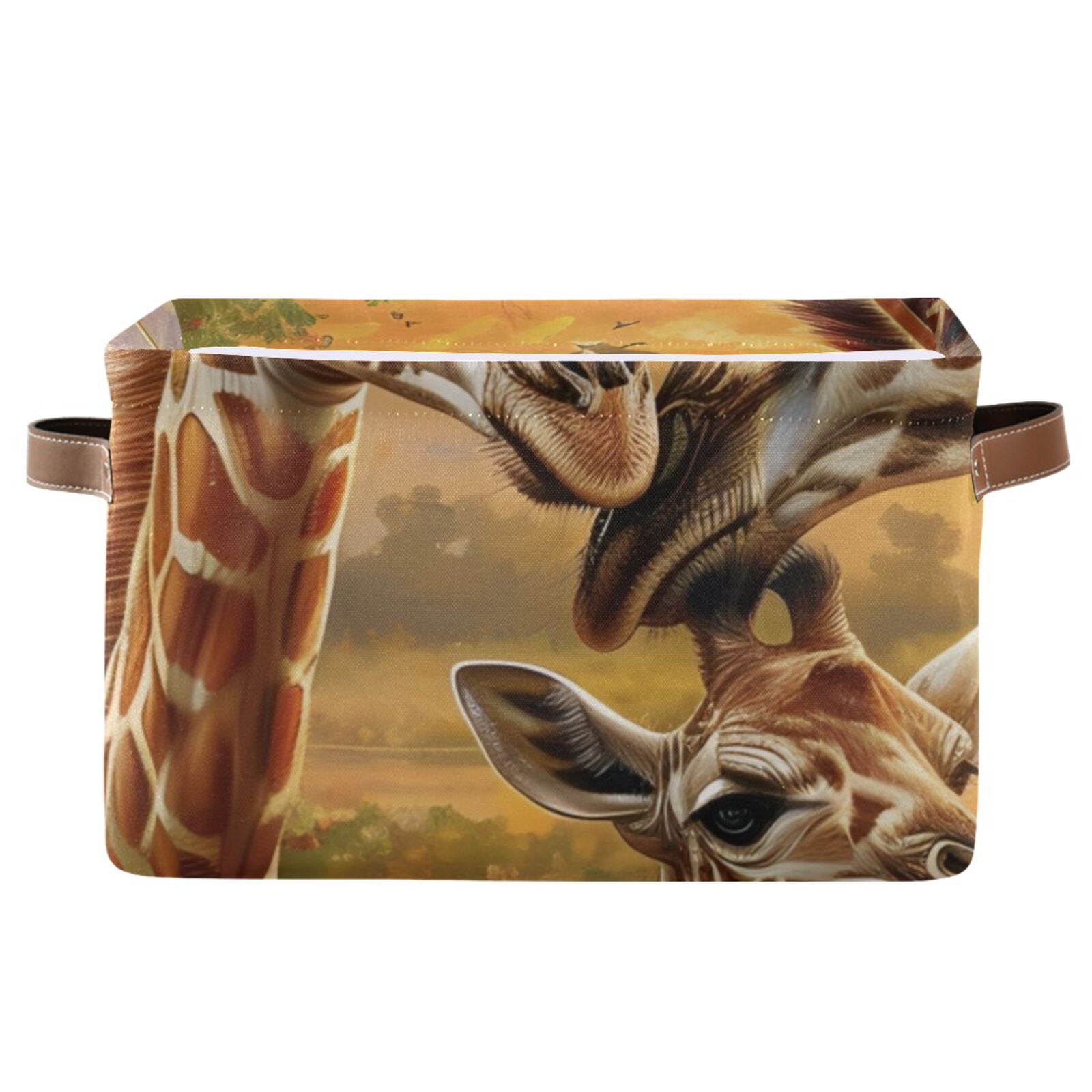 Mother and Baby Giraffes Love Storage Bins Baskets With Handles Storage ...