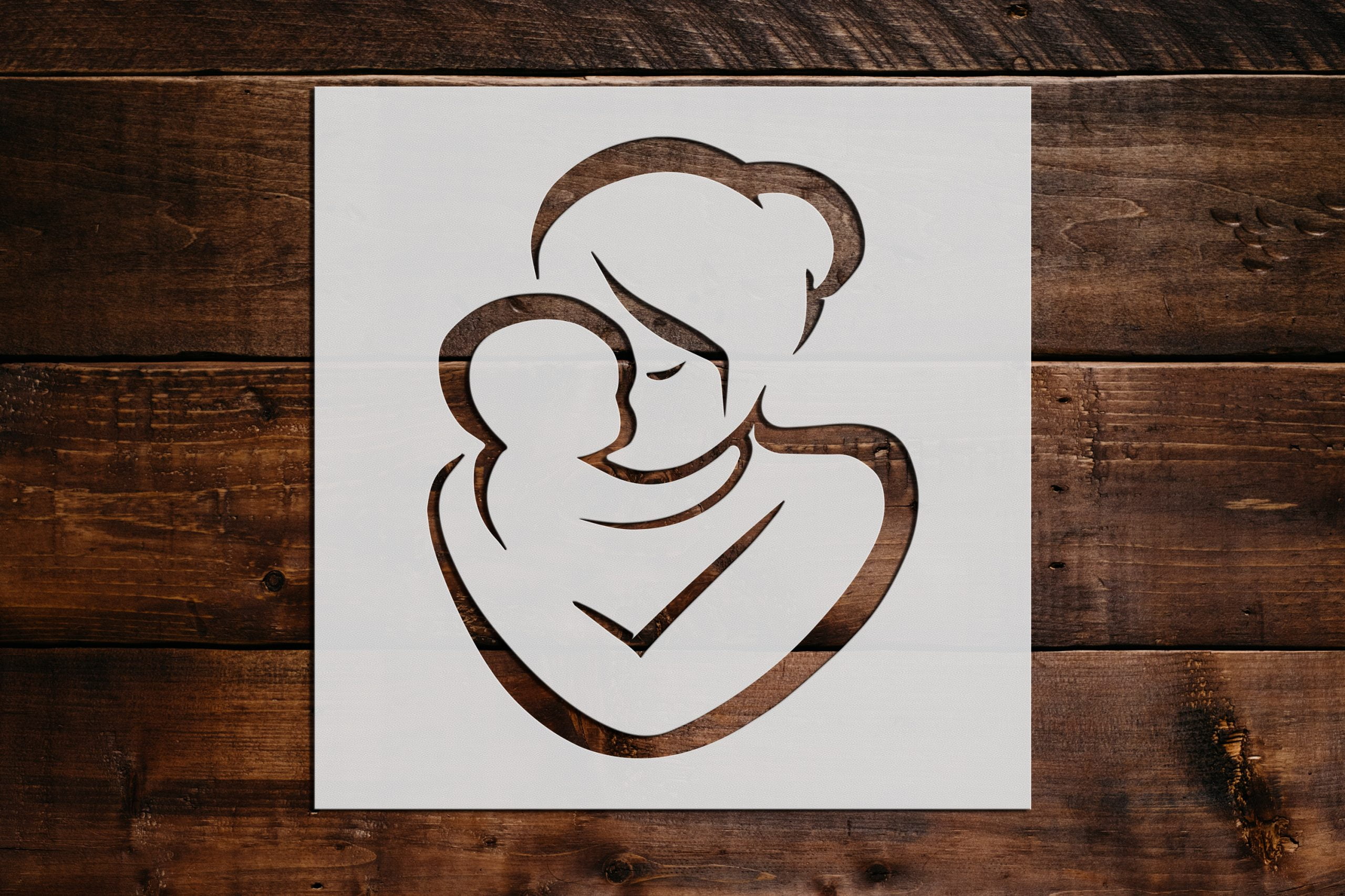 Mother and Baby Stencil - Art and Wall Stencil (8"x8") - Walmart.com