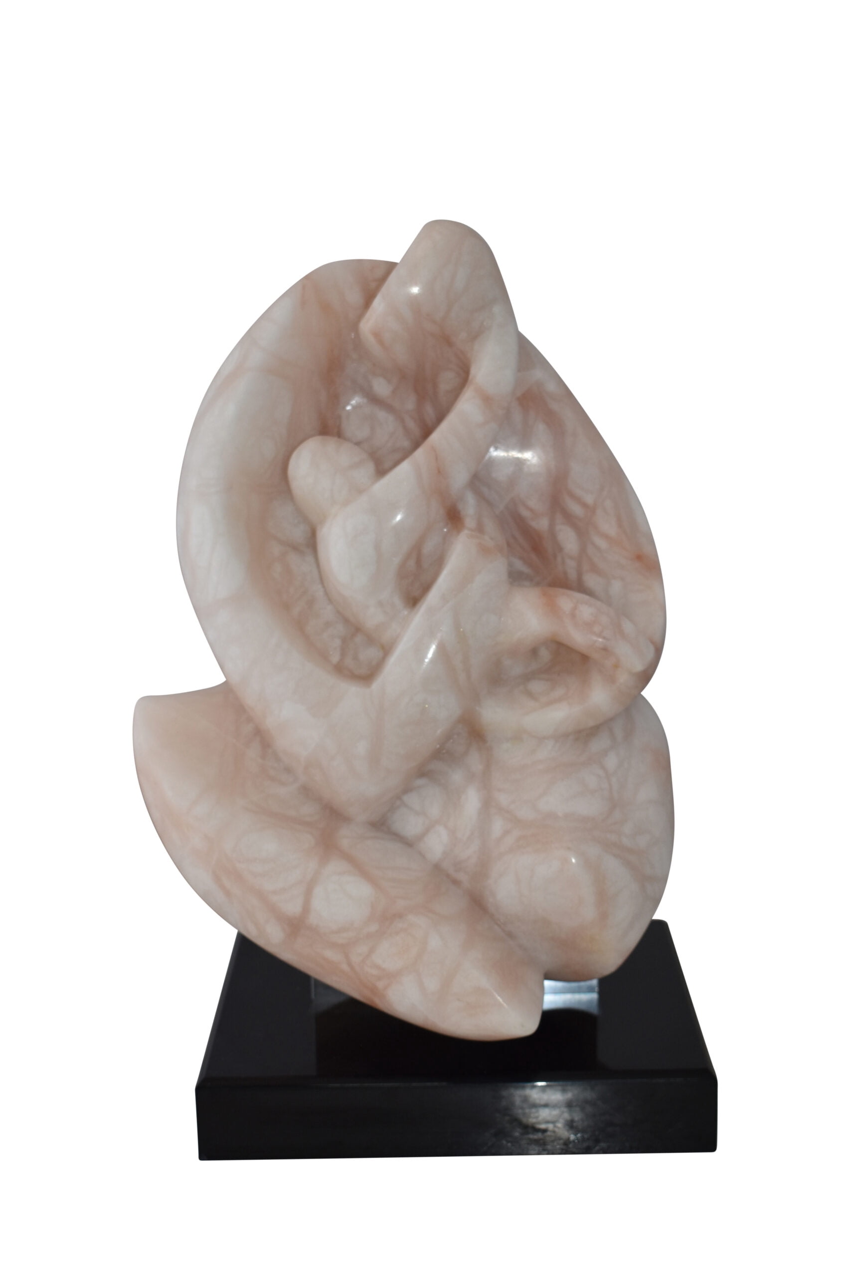 Mother and Child Marble Sculpture mounted on carousel base 12" x 11" x ...