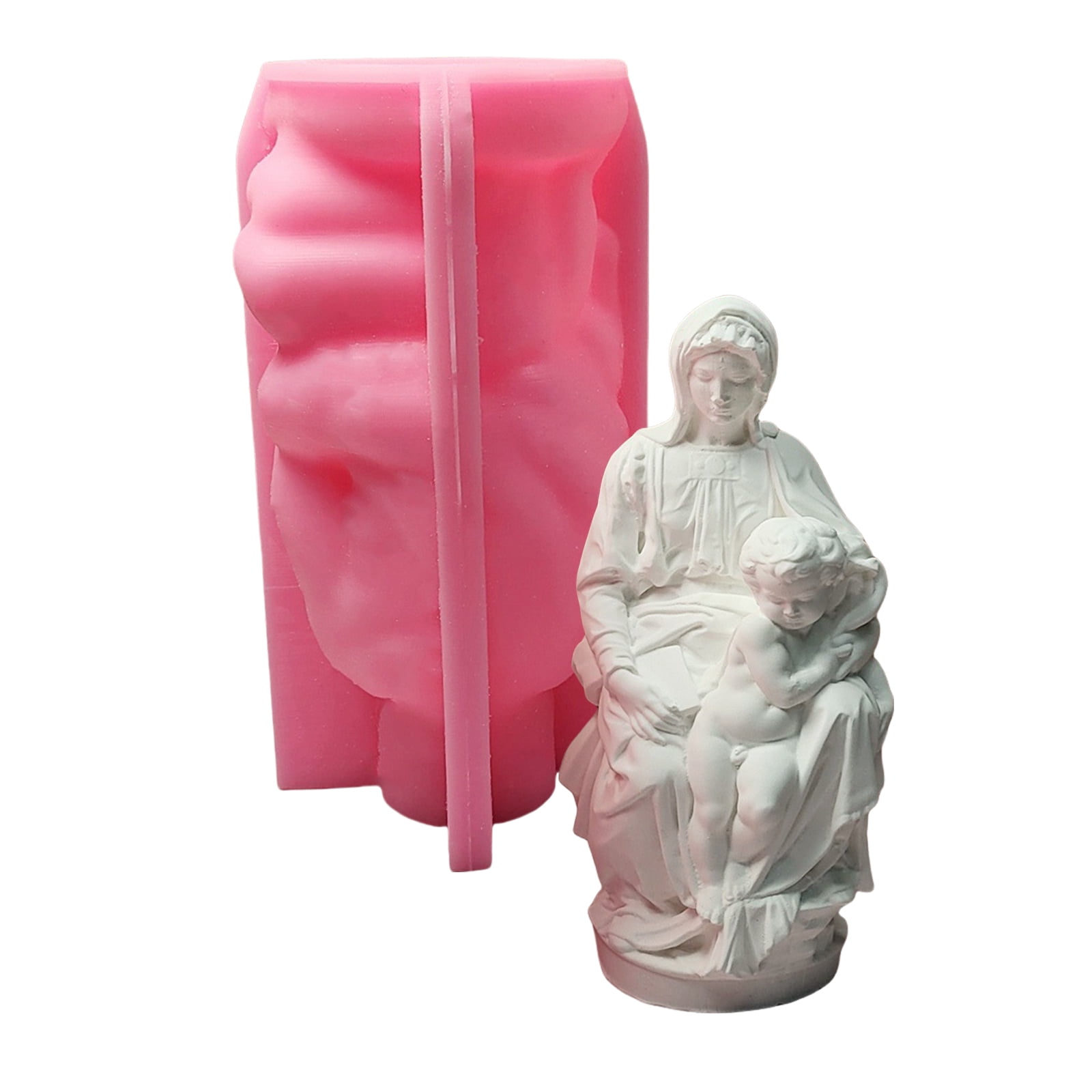 Mother and Child Sculpture Silicone Mold Religious Figurine Mould ...