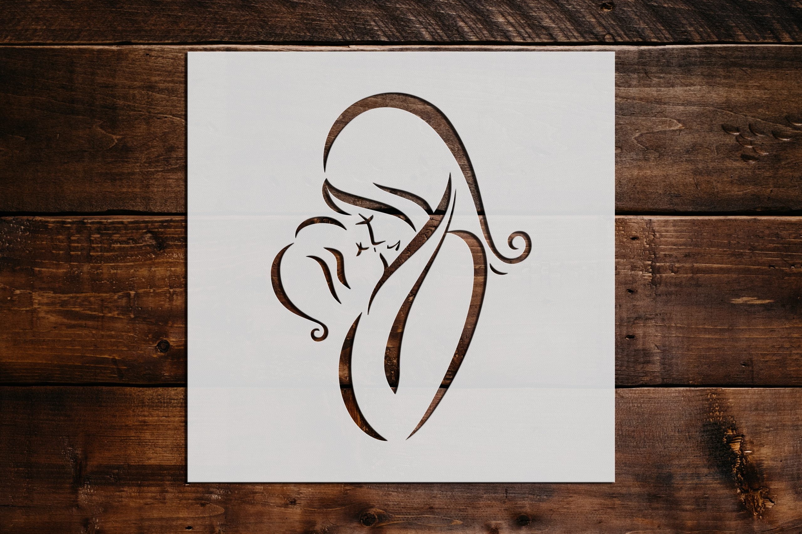 Mother and Child Stencil - Art and Wall Stencil (36"x36") - Walmart.com