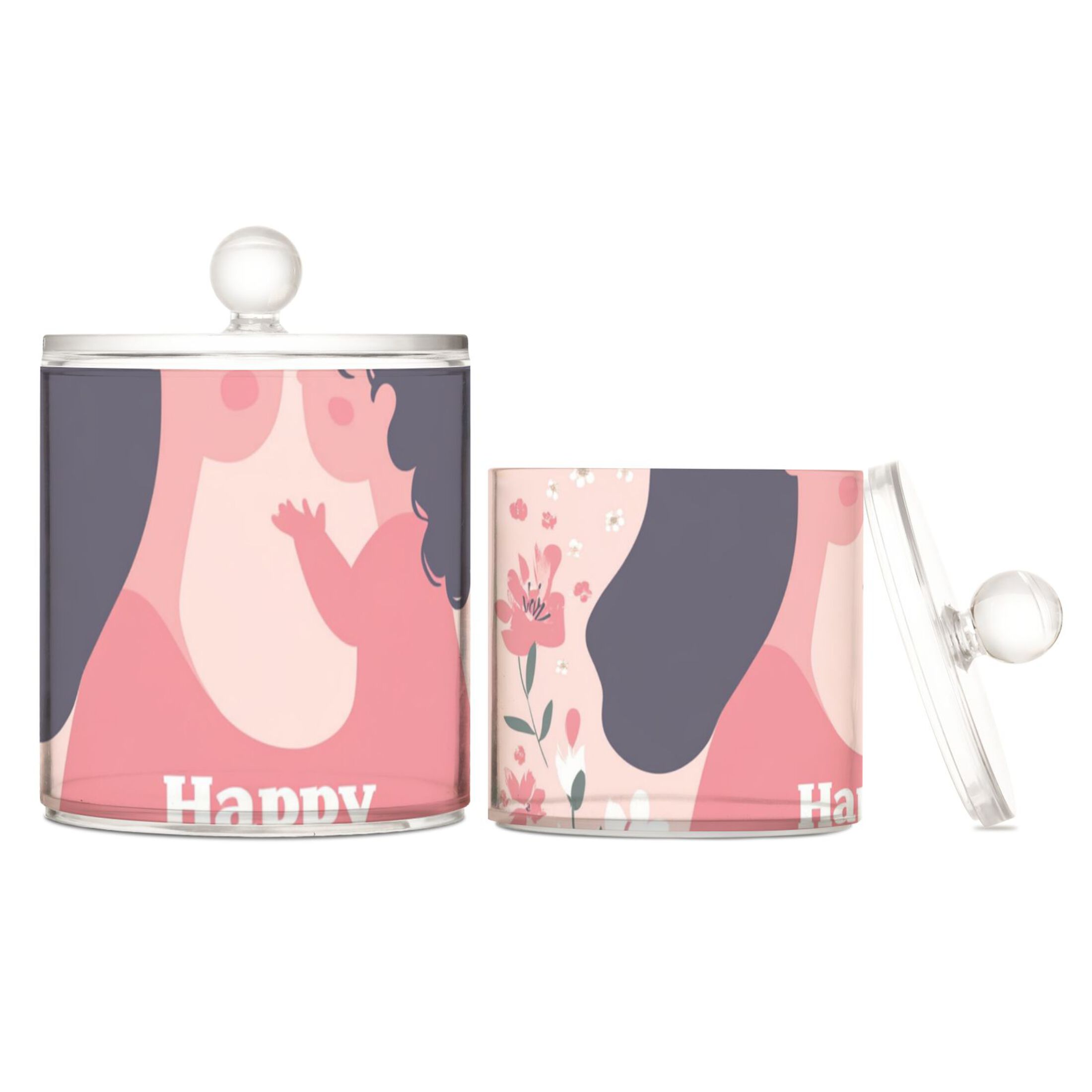 Mother and Daughter Flowers Mothers Day Translucent Plastic Cans ...