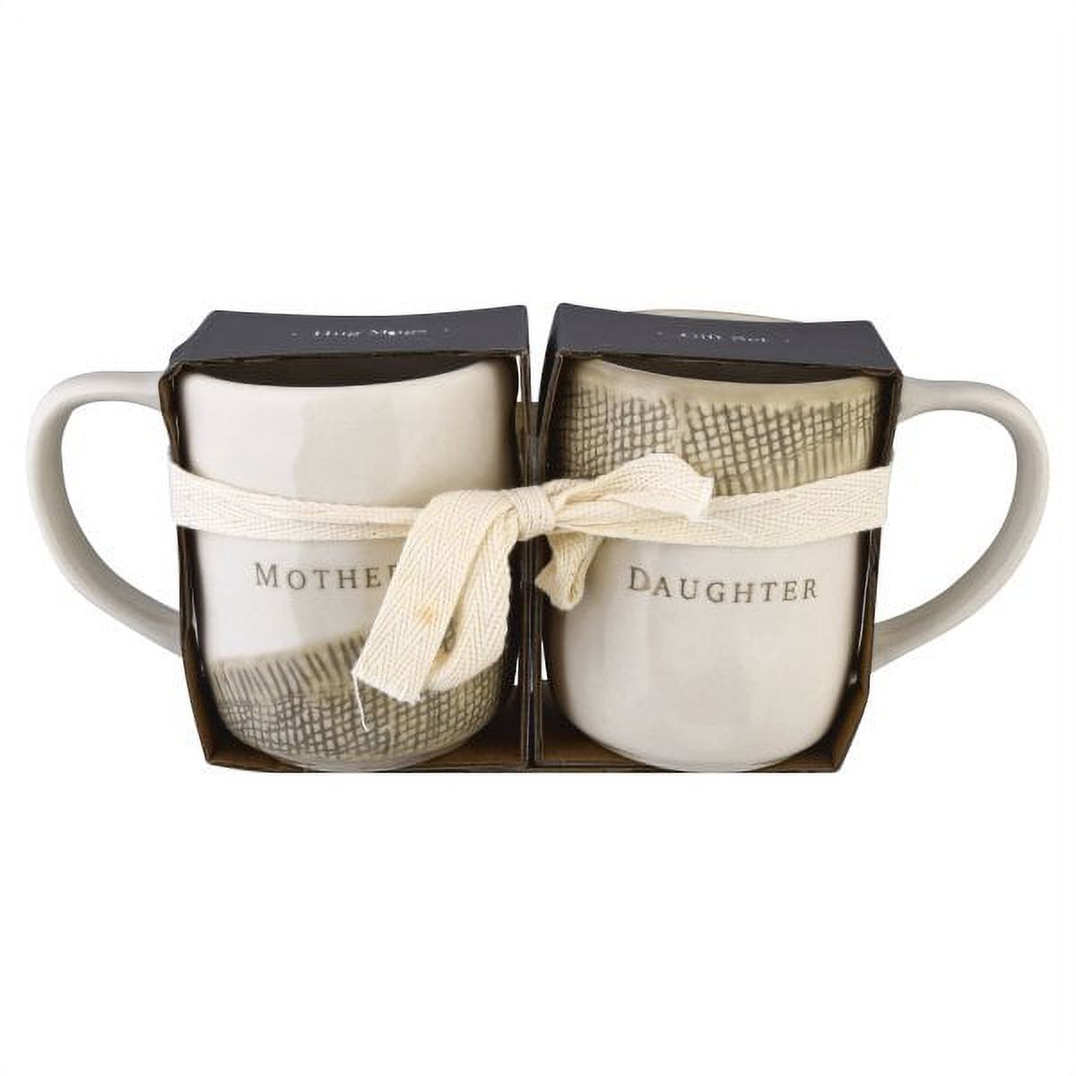 Mother and Daughter Hug Glossy Cream 12 ounce Stoneware Ceramic Mugs ...