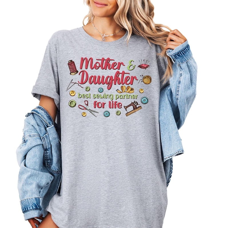 Mother and Daughter Sewing Shirt, Sewing Partner Shirt, Cute Crafting ...