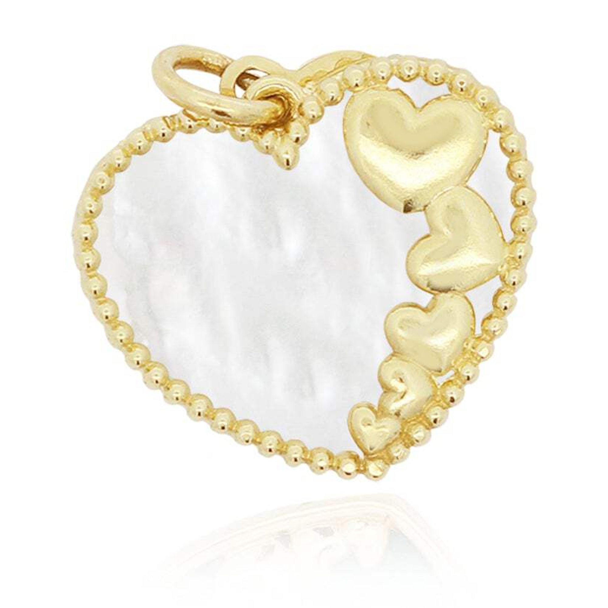 Mother of Pearl Heart Overlay Charm - Walmart.com
