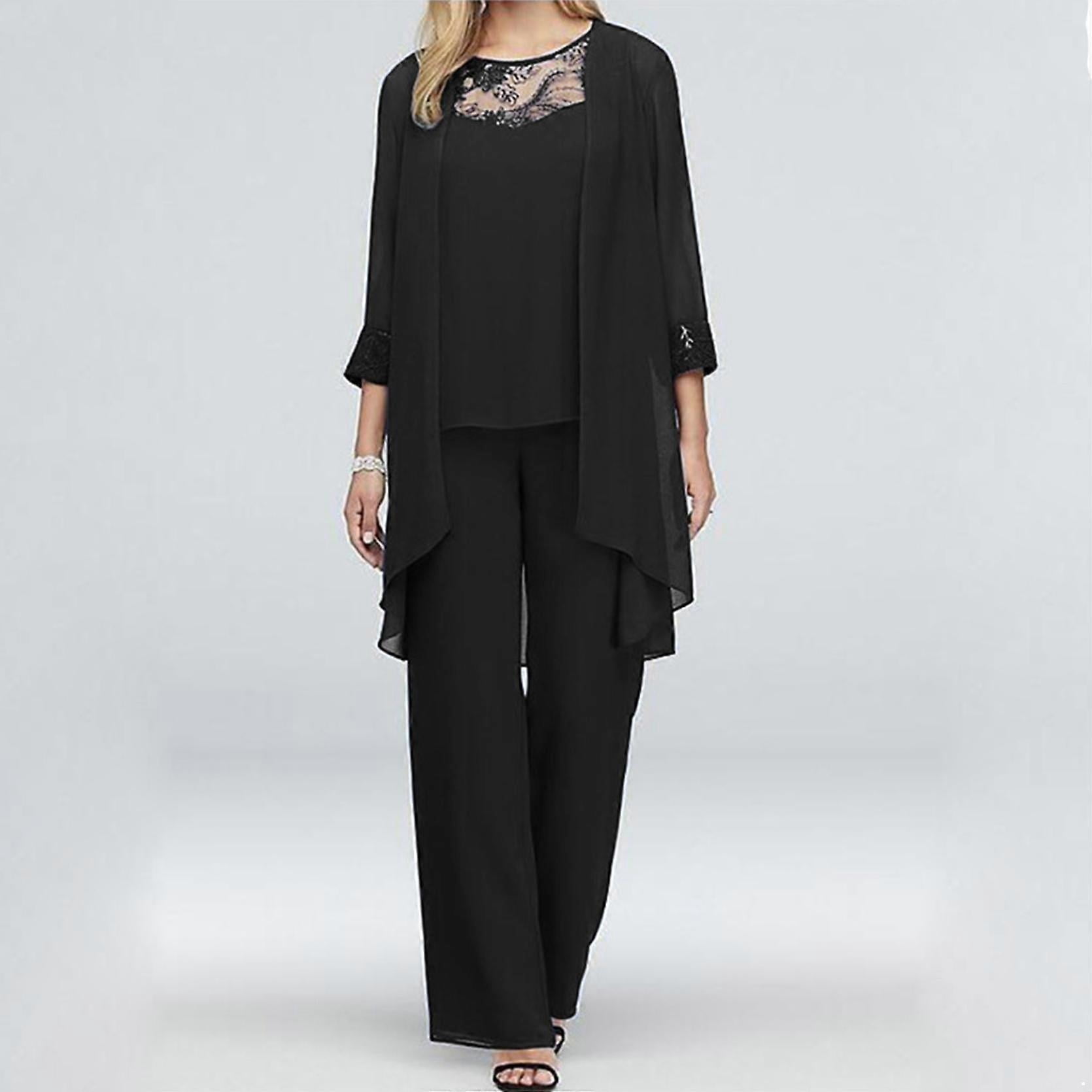 Mother of The Bride Pant Suits 3Pcs Women Wedding Formal Outfit Set ...