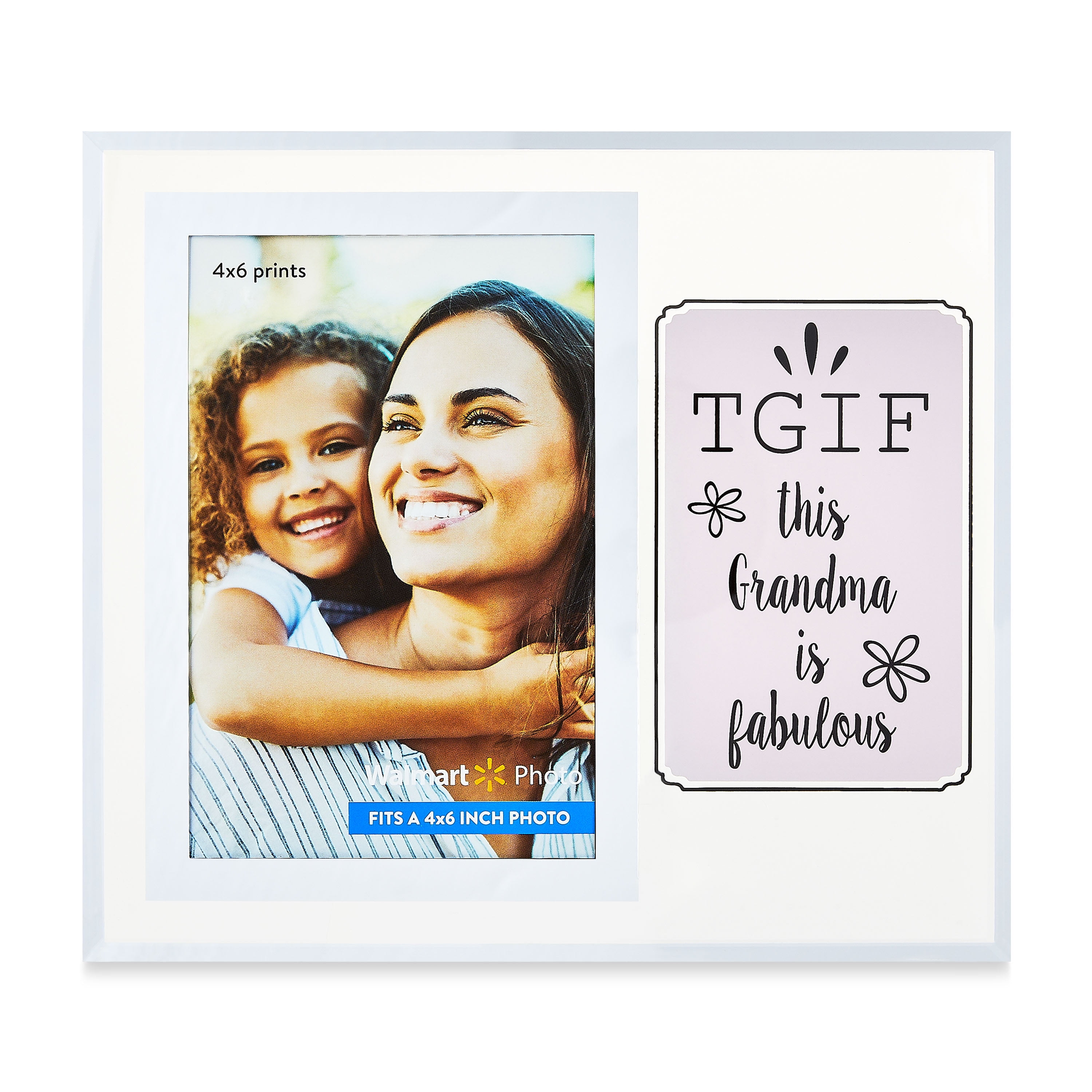 Way To Celebrate Mother's Day 4x6 TGIF Glass Picture Frame Floral ...
