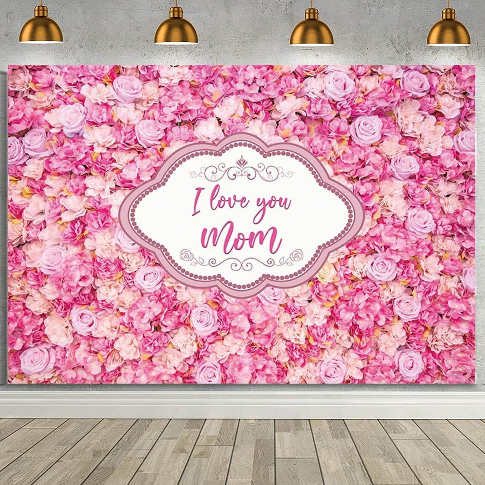 Mother's Day Backdrop Happy Mothers Day Photography Background Pink ...