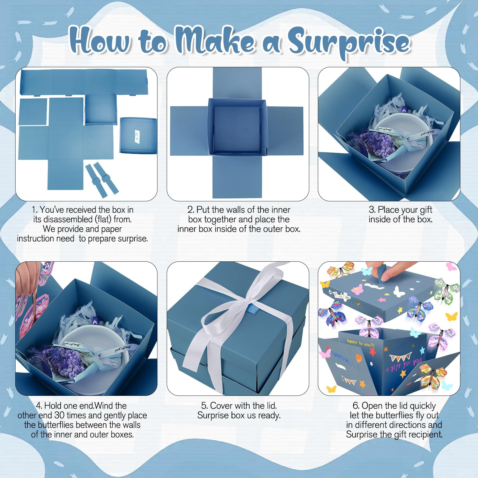 Mother's Day Butterfly AJH3 Explosion Pink Gift Box, DIY Unique Flying ...