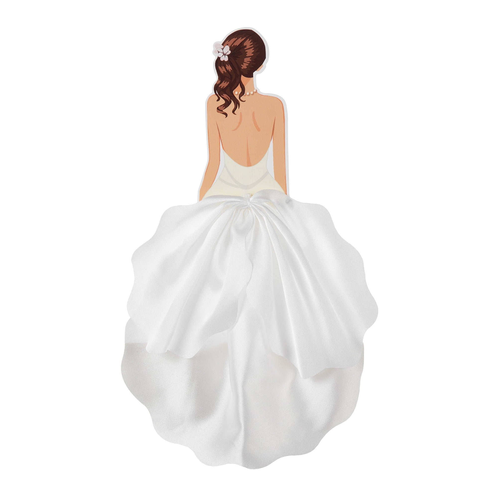 Mother's Day Cake Toppers, Beautiful Women Back View Gauze Dress Cake ...