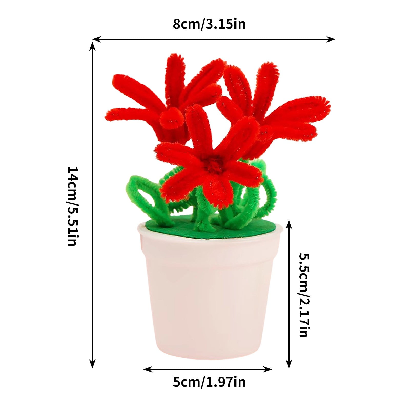 Mother's Day DIY Fuzzy Flower Pot Kit - Twist Pipe Cleaner Craft for ...