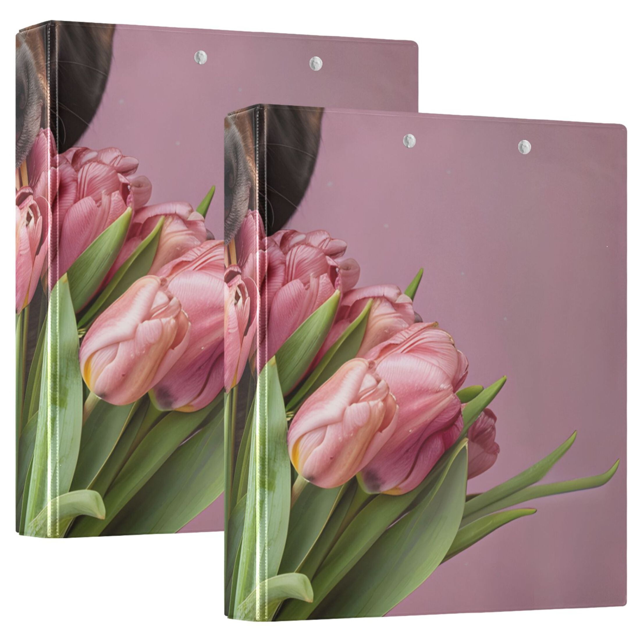 Mother's Day Dog Flowers 3 Ring Binders 1.5 inch Hardcover File Folders ...