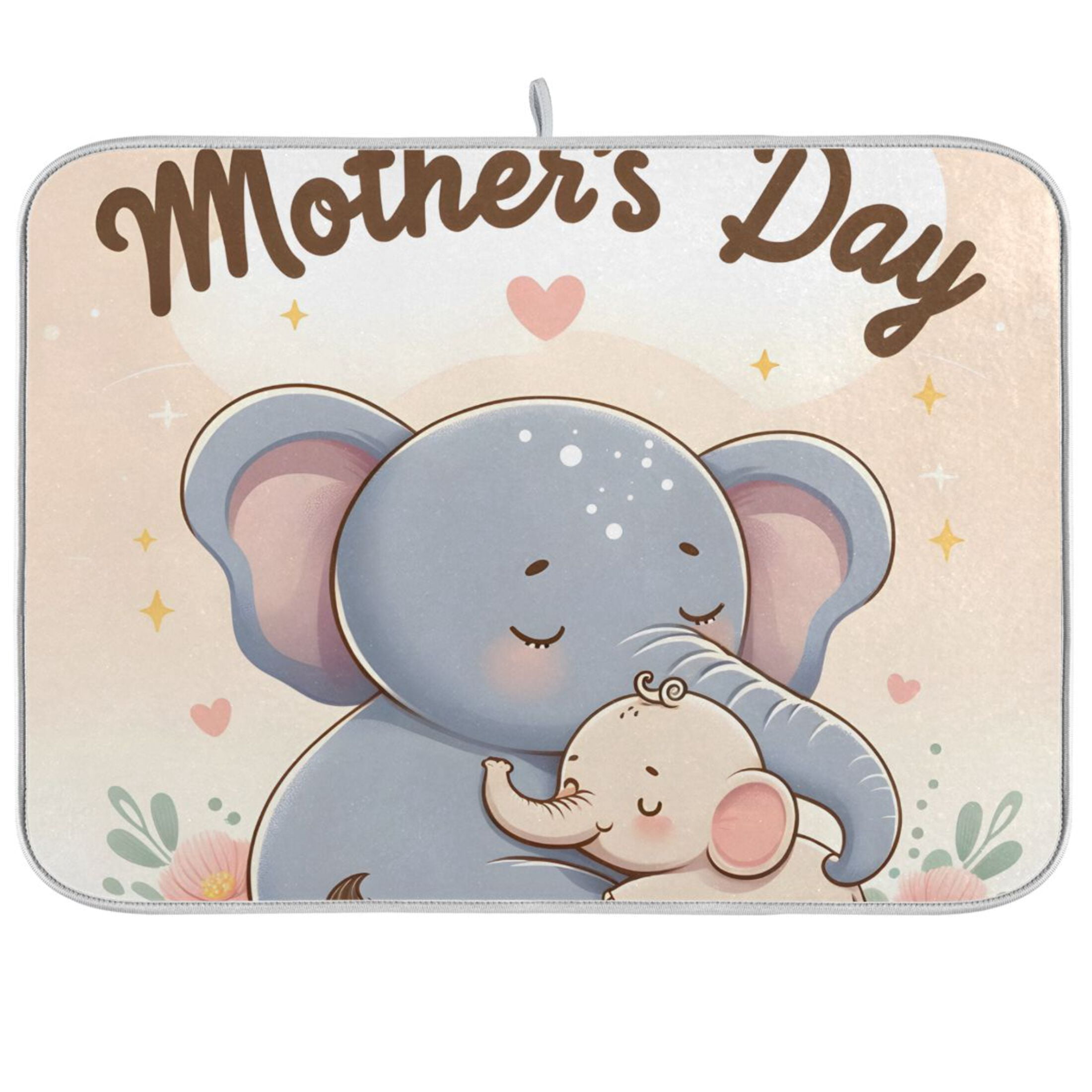 Mother's Day Elephant Dish Drying Mat Dish Drainer Rack Mats Water ...