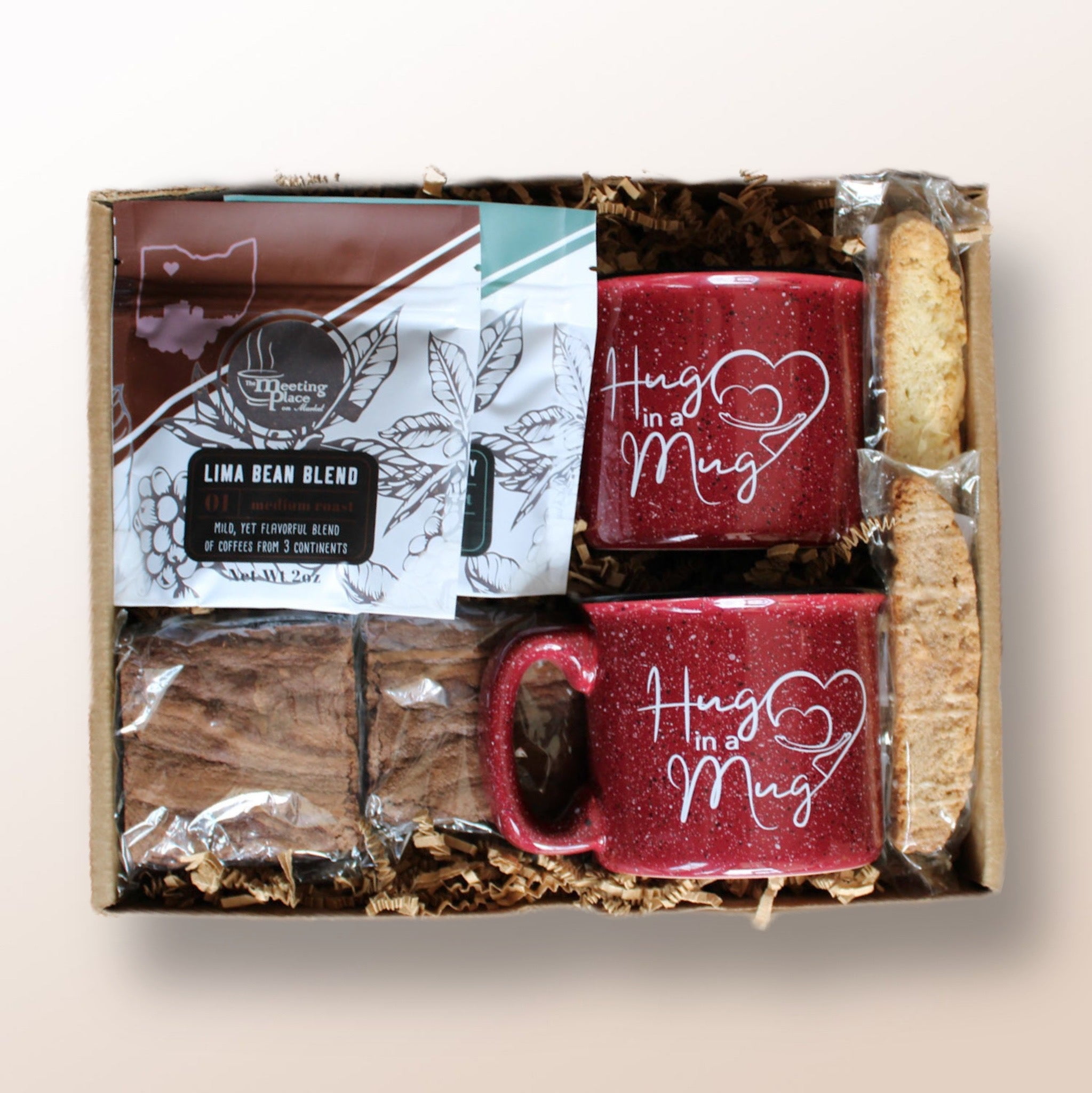 Mother's Day Gift Basket, Two "Hug in a Mug" Coffee Mugs, Biscotti and ...