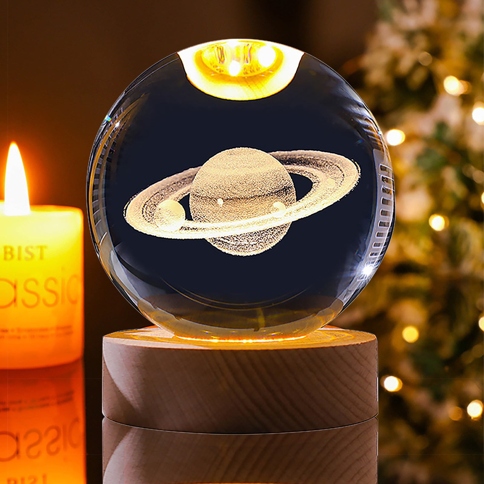 Mother's Day Gift Crystal Lamp Night Lights Astronaut Planet,Planet ...