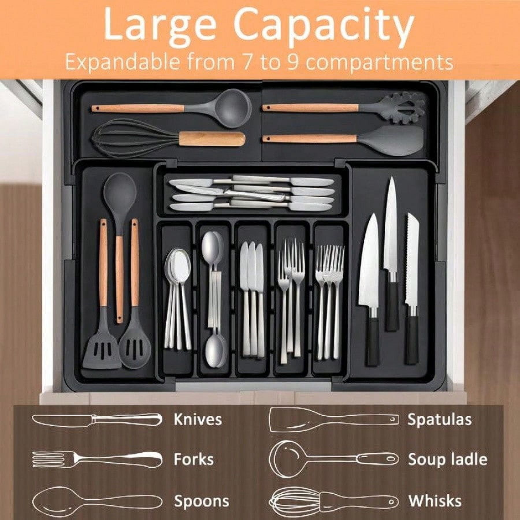 Mother's Day Gifts Silverware Organizer Expandable Kitchen Utensil ...