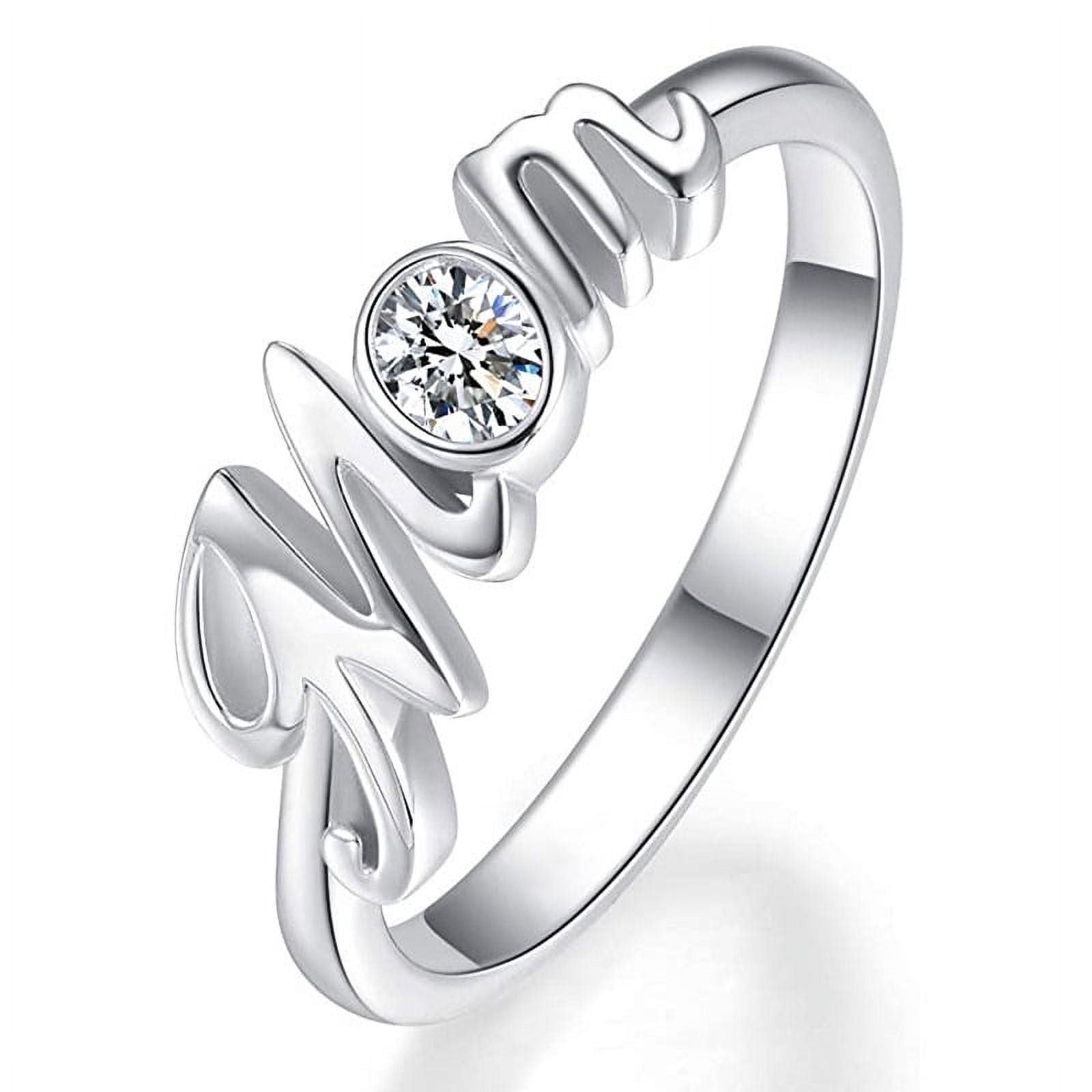 Mother's Day Gifts for Women, I Love You Mom Ring 925 Sterling Silver ...