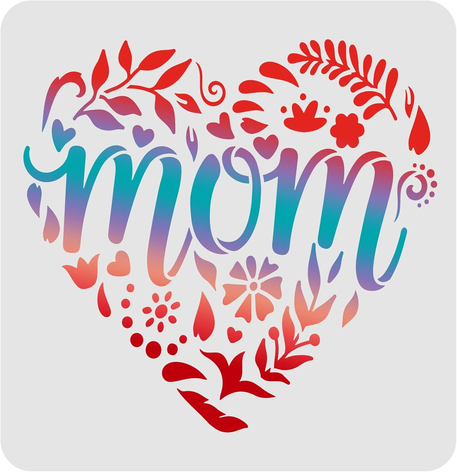 Mother's Day Heart Pattern Drawing Painting Stencils Templates (11.8x11 ...