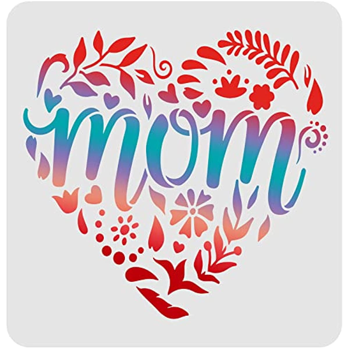 Mother's Day Heart Pattern Drawing Painting Stencils Templates Heart ...