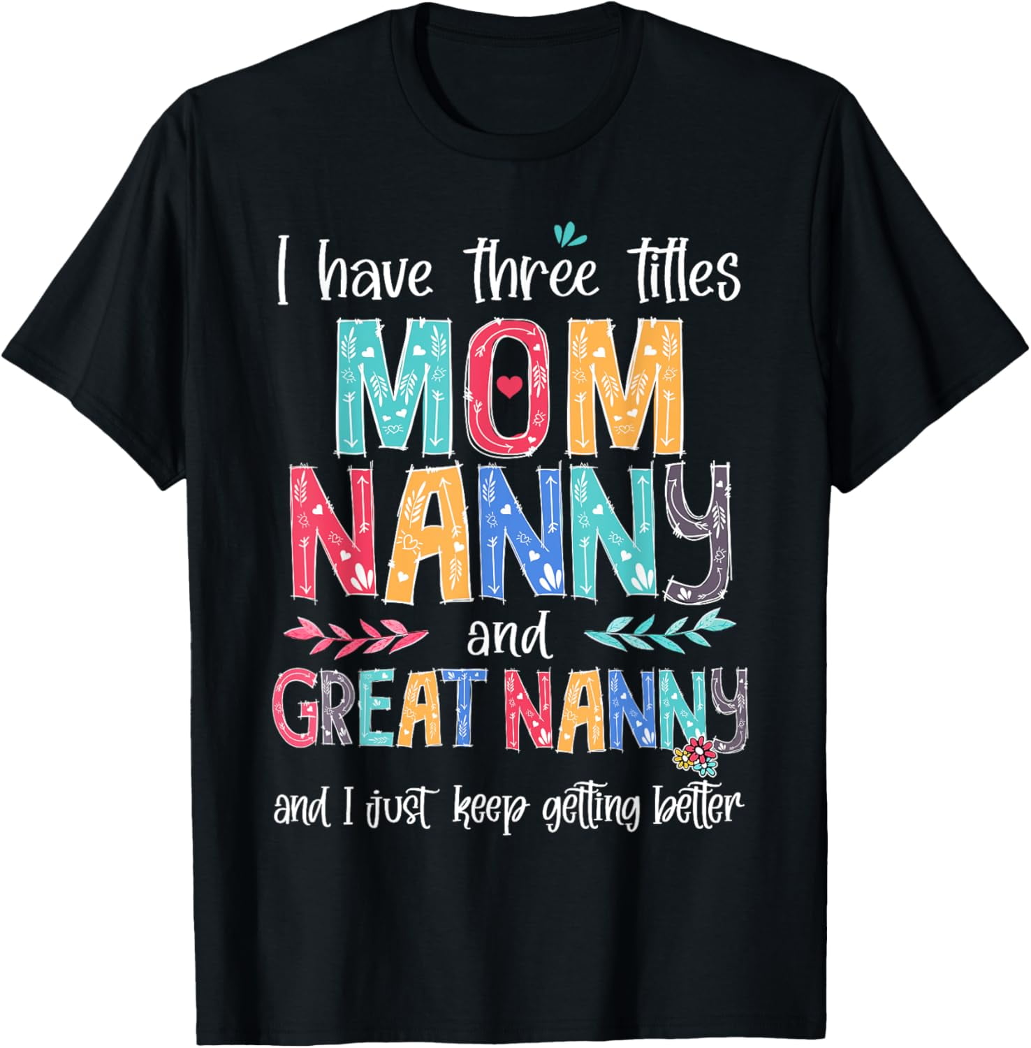 Mother's Day I Have Three Titles Mom Nanny And Great Nanny T-Shirt ...