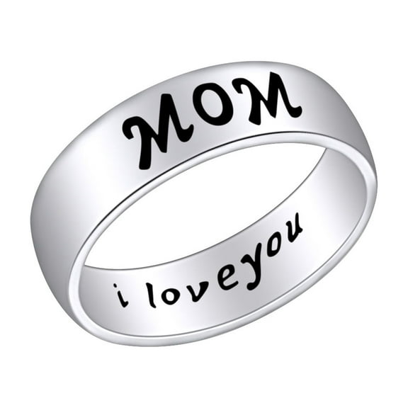 AFFY Mother's Day Jewelry Gifts " I love you MOM " Promise Band Ring In ...