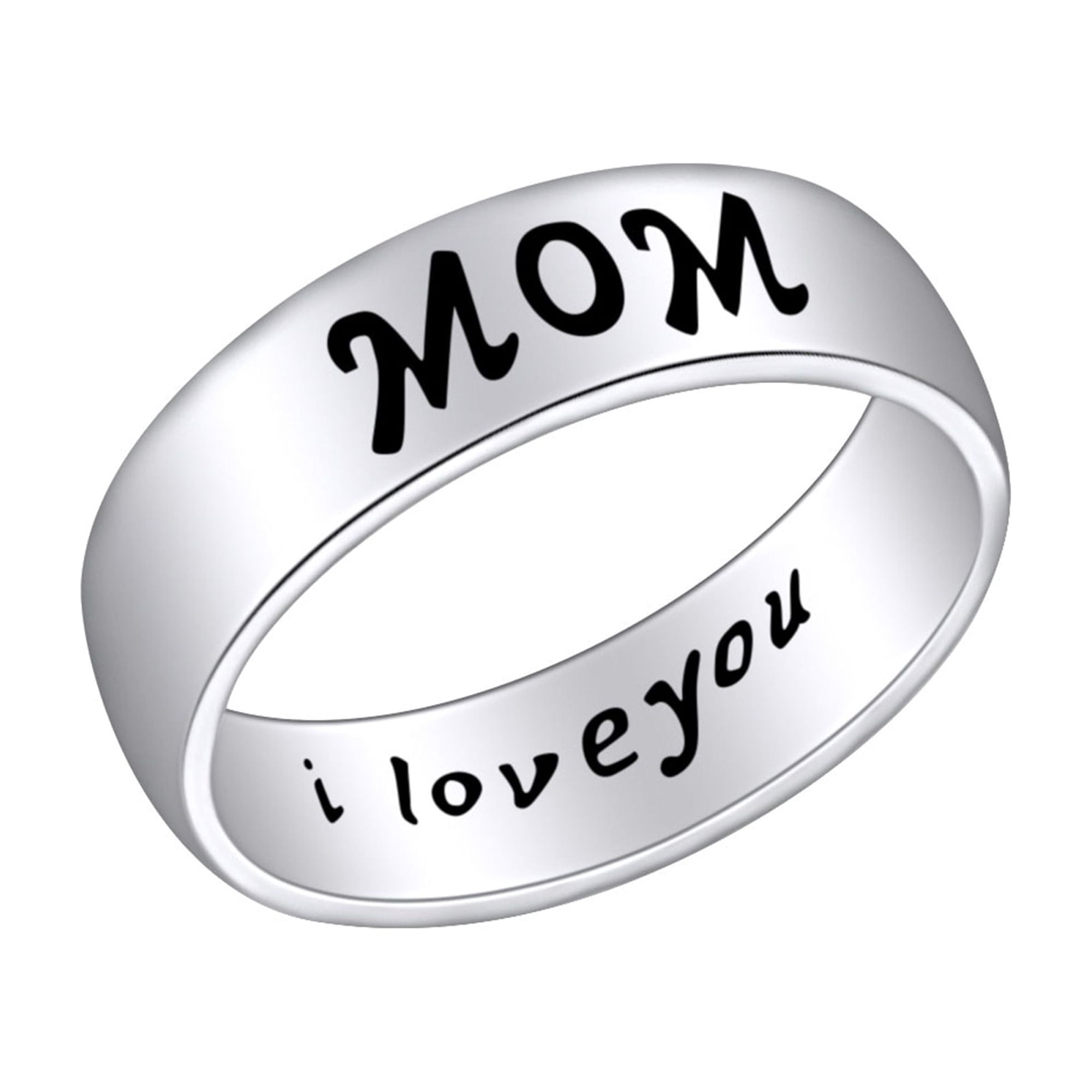 AFFY Mother's Day Jewelry Gifts " I love you MOM " Promise Band Ring In ...