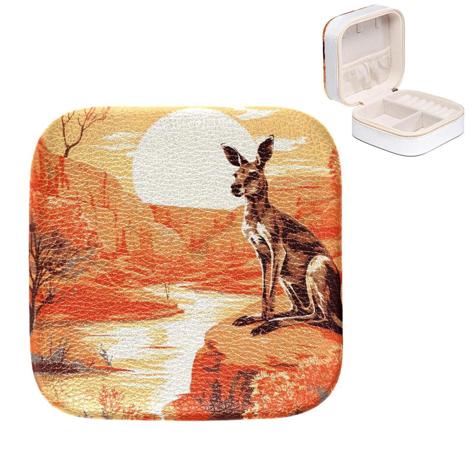 Mother's Day Kangaroo Portable Jewelry Box Display Case Organizer with ...
