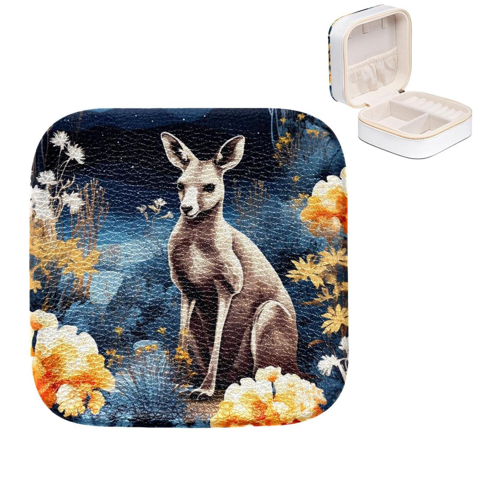 Mother's Day Kangaroo Stylish PVC Leather Jewelry Box with Customizable ...