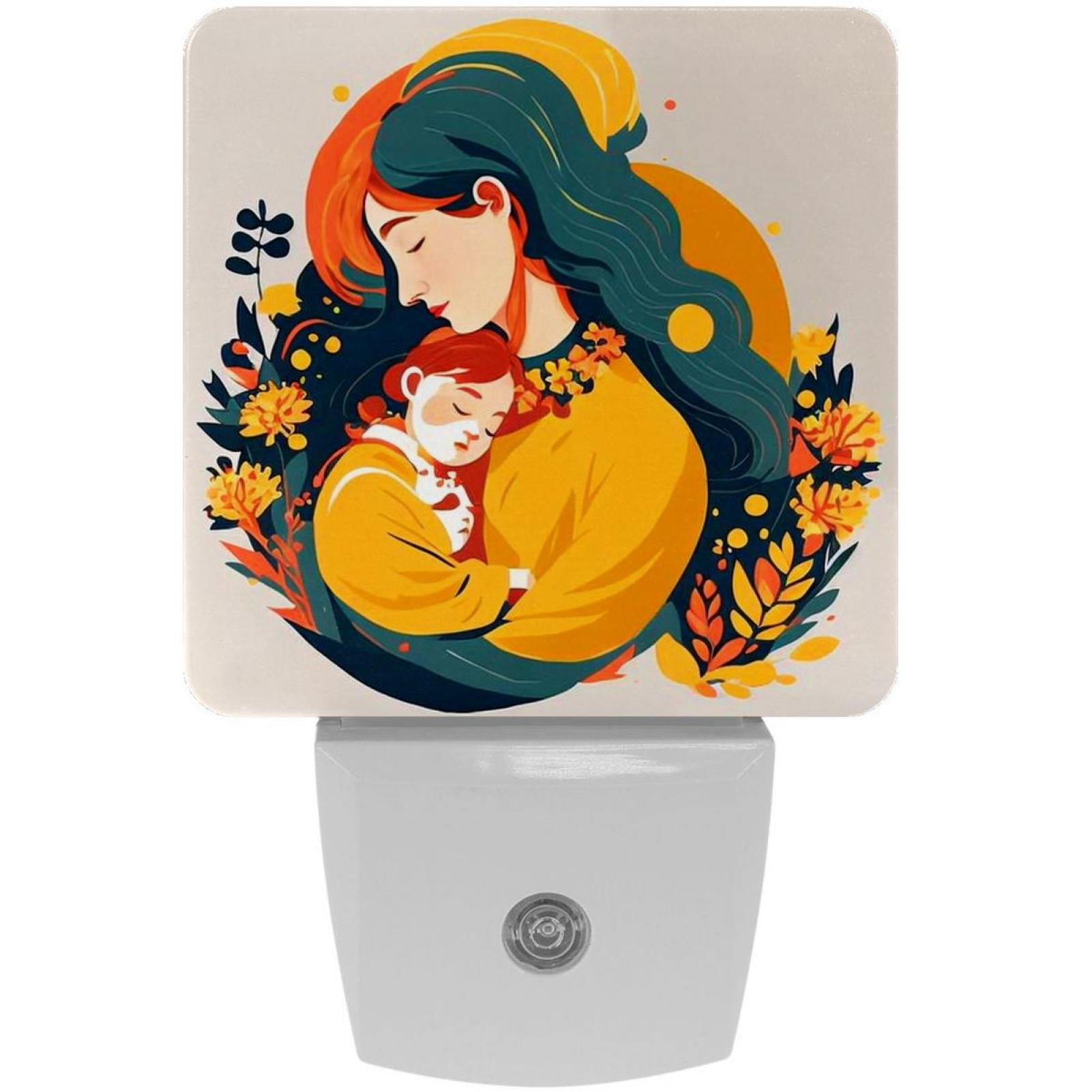 Mother's Day LED Square Night Lights for Bedroom and Living Room, Decorative Mood Lighting with ...