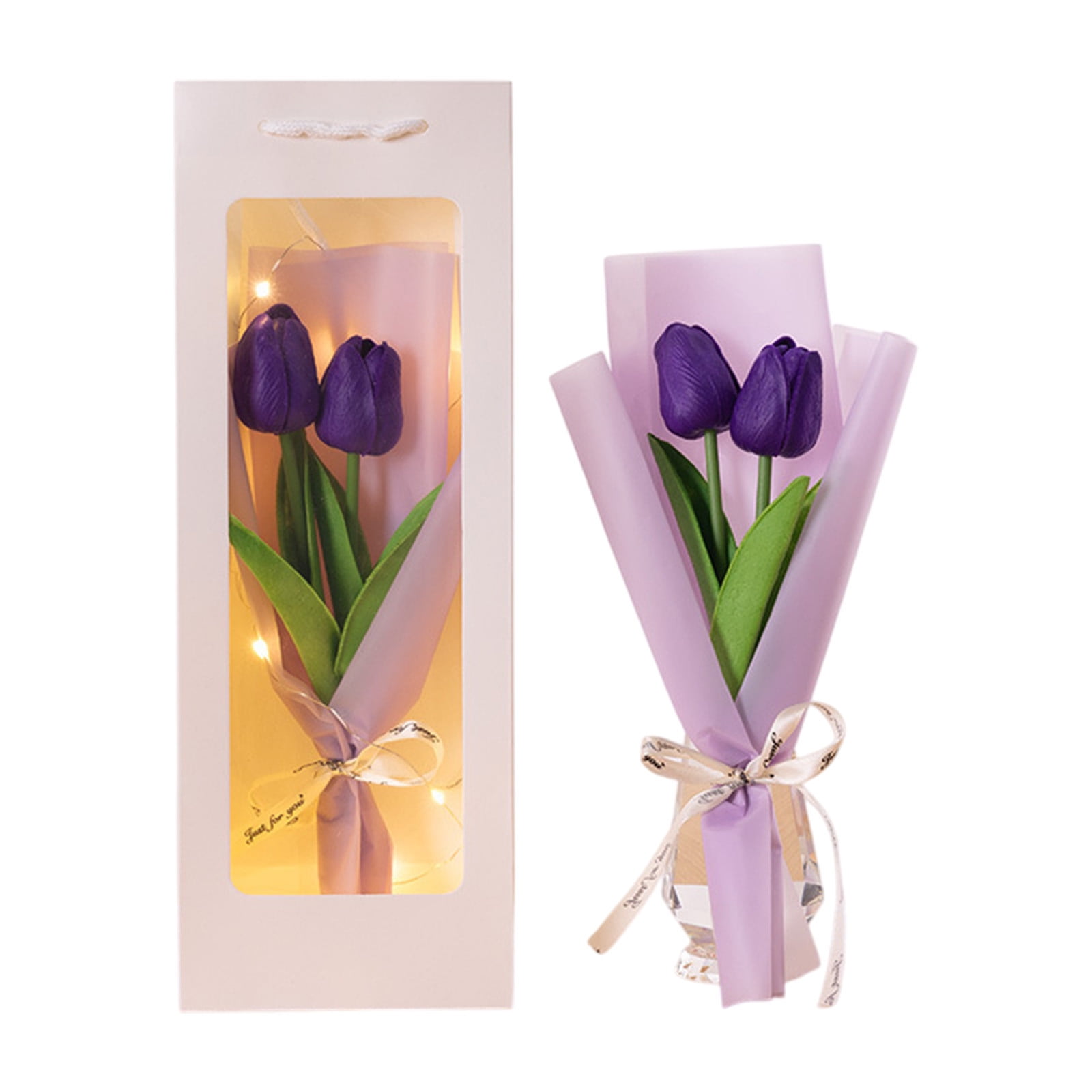 Mother's Day Luminous Soap Flower Bouquet Gift - 14.17x5.12x3.35in PVC ...