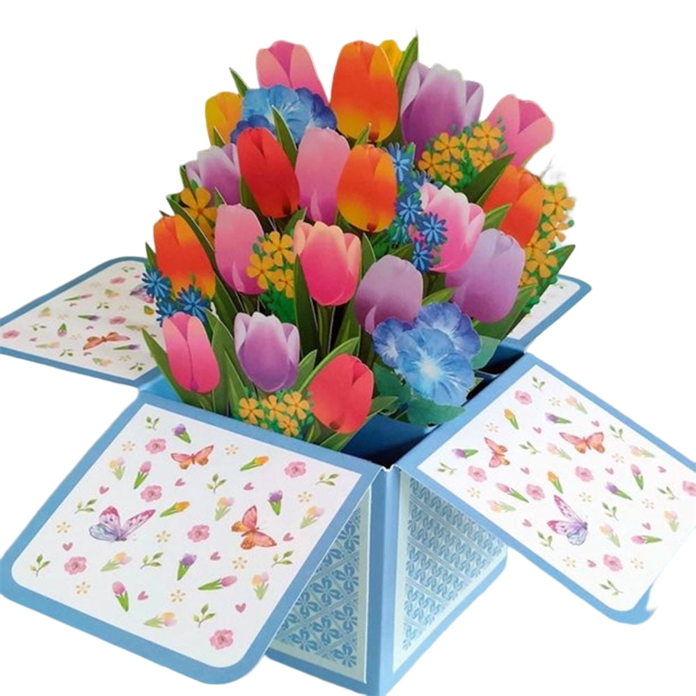 Mother's Day Paper Flowers 3D Pop Up Card Greeting Card for Mom , Pop ...