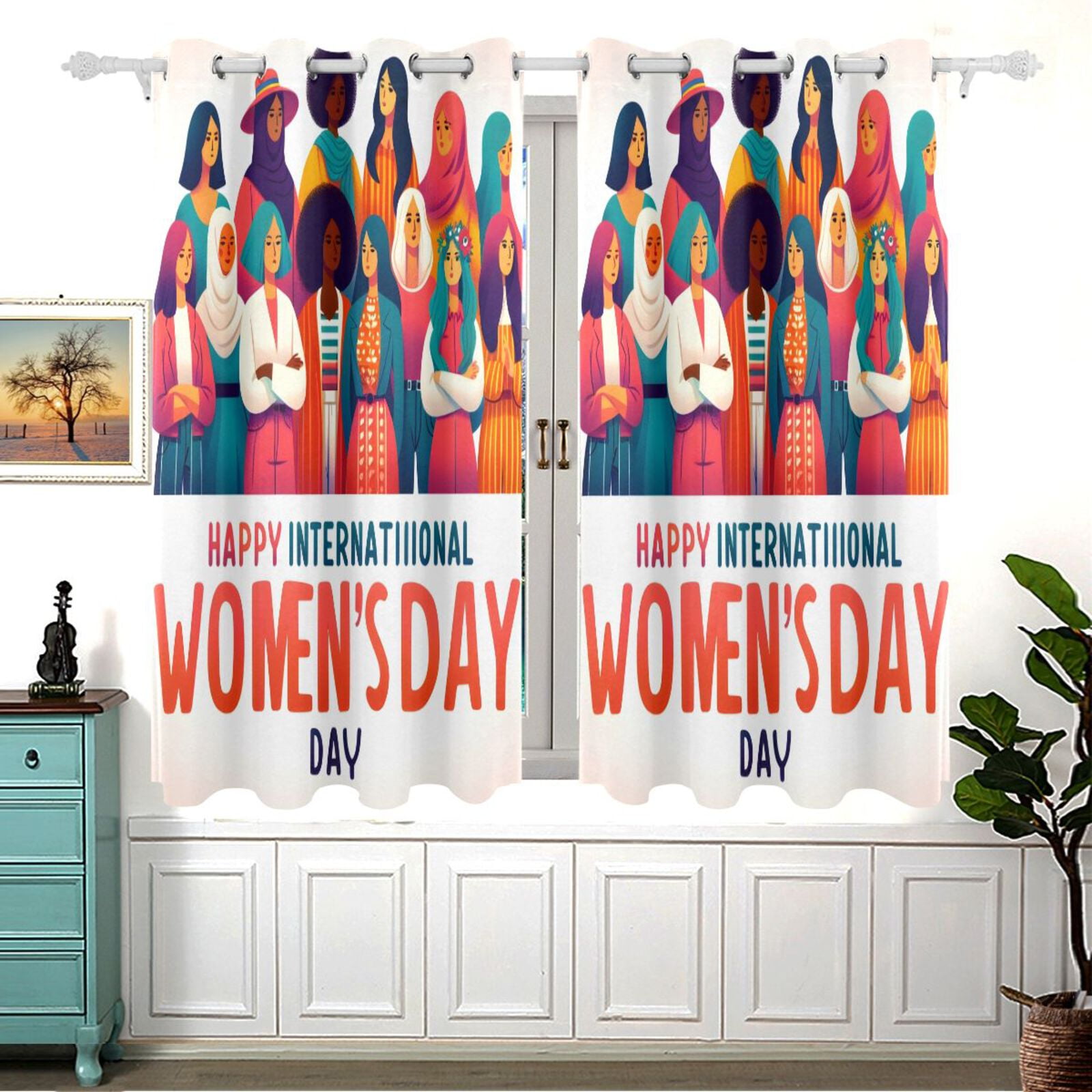 Mother's Day People Black Out Curtains Aesthetic for Bedroom Living ...