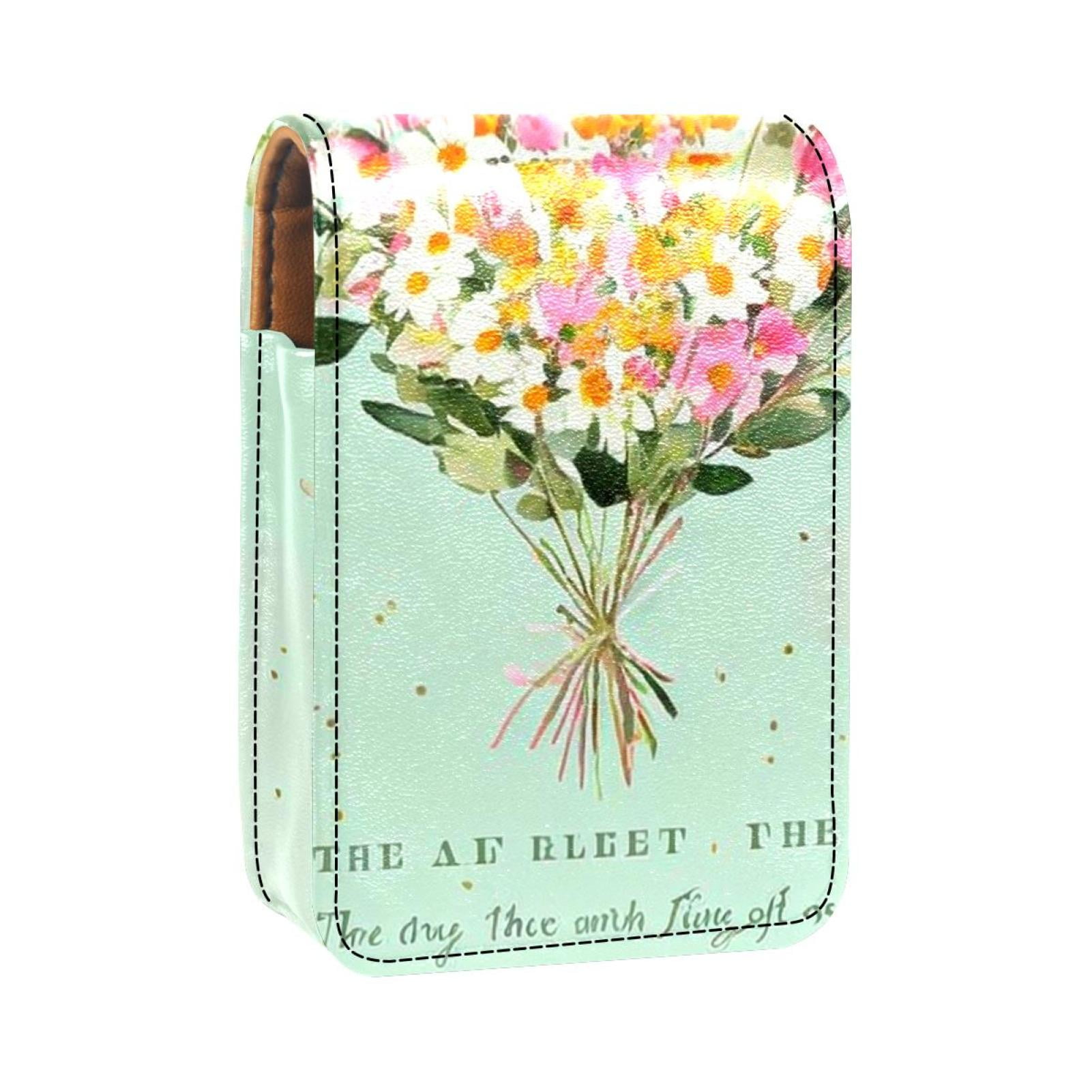 Mother's Day Portable Lipstick Case with Mirror, Compact Cosmetic Pouch ...