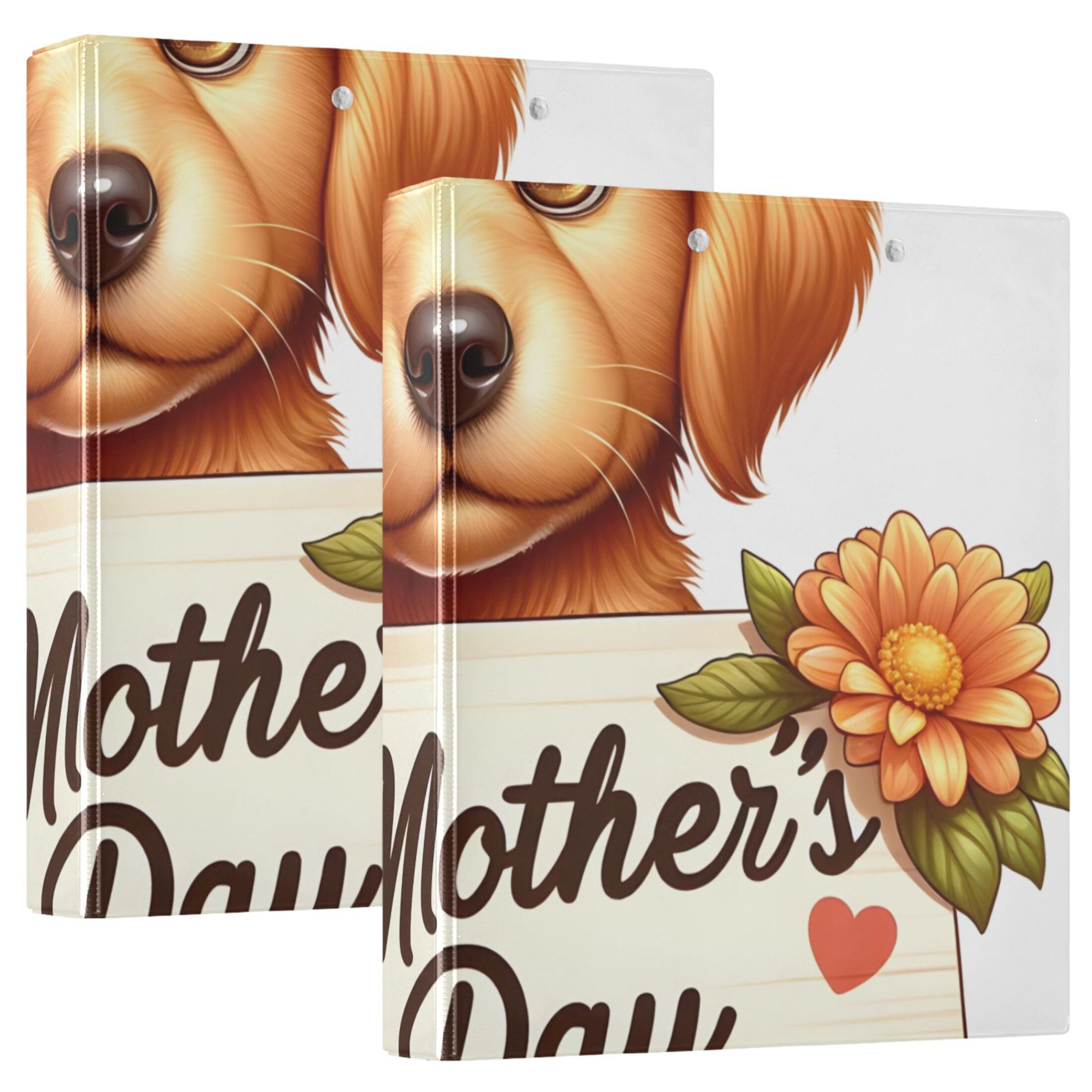Mother's Day Puppy Dog 3 Ring Binders 1.5 inch Hardcover File Folders ...