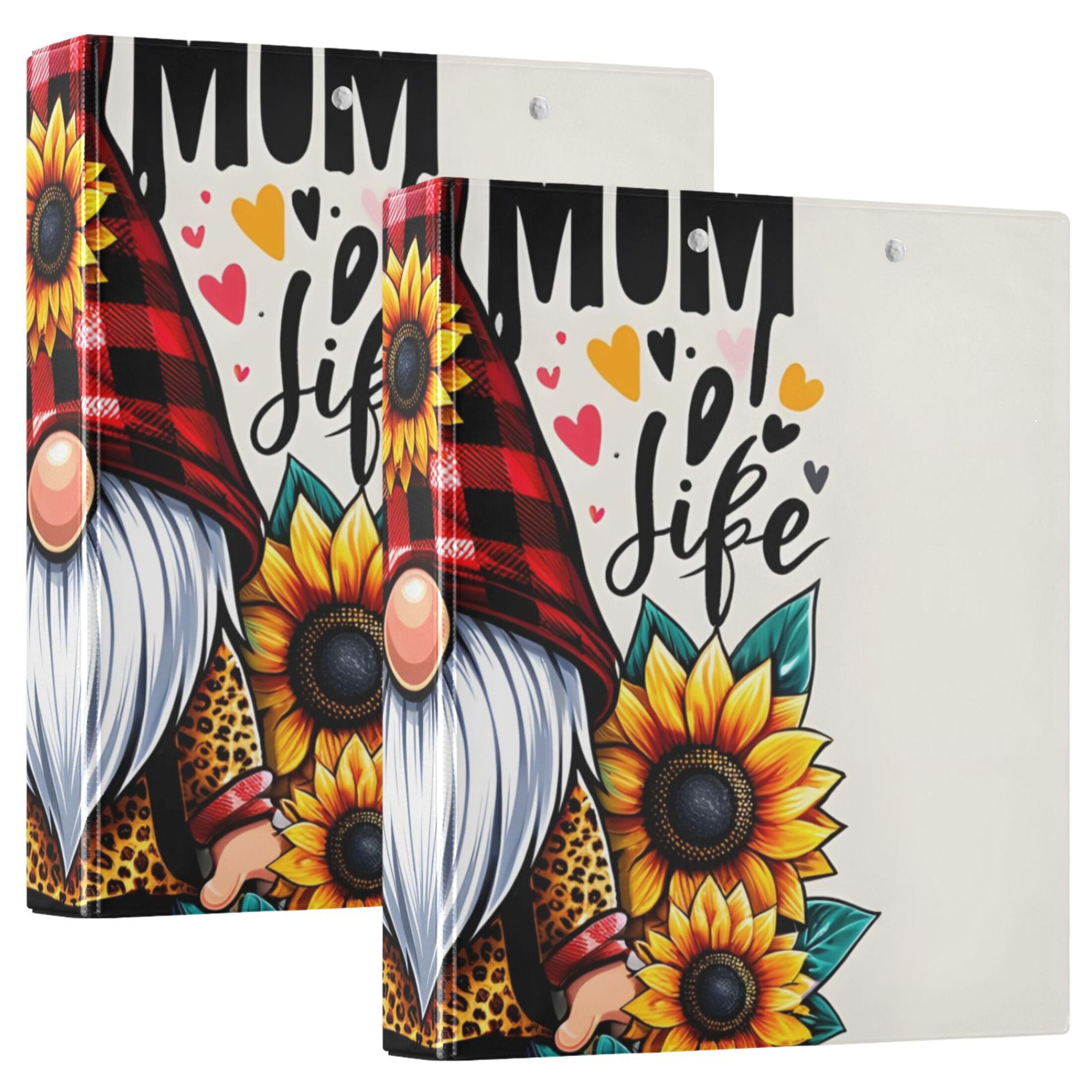 Mother's Day Sunflowers Gnome 3 Ring Binders 1.5 inch Hardcover File ...
