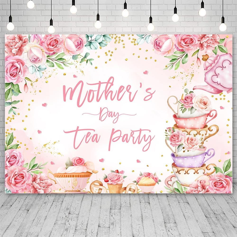 Mother's Day Tea Party Backdrop Happy Mother's Day Background Afternoon ...