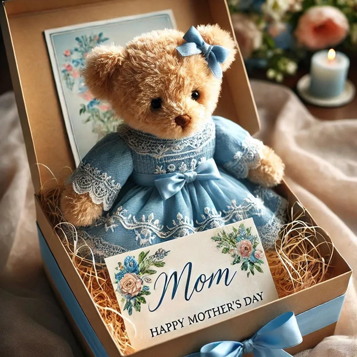 Mother’s Day Teddy Bear Gift Box, Elegant Teddy Bear Doll, Handmade ...