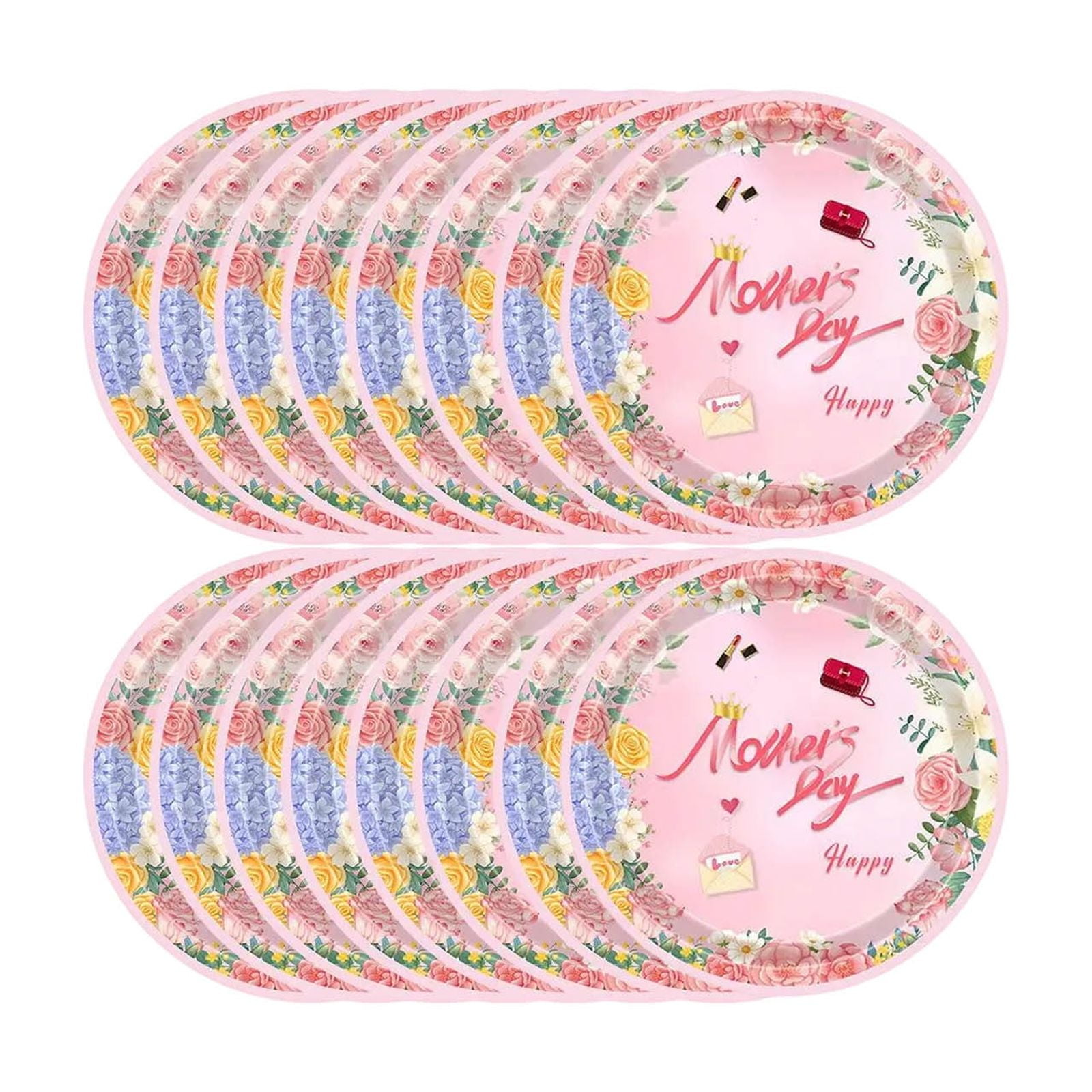 Mother's Day Themed Party Tissue Paper Cup Set Cutlery Set Disposable ...