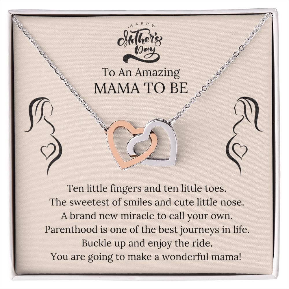 Mother’s Day - To An Amazing Mama To Be, Interlocking Hearts Necklace ...