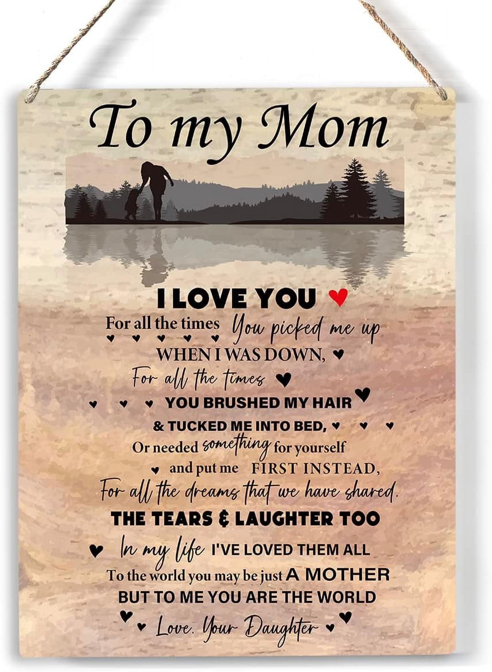 Mother's Day Wood Sign to My Mom I Love You Wooden Signs Rustic Hanging ...