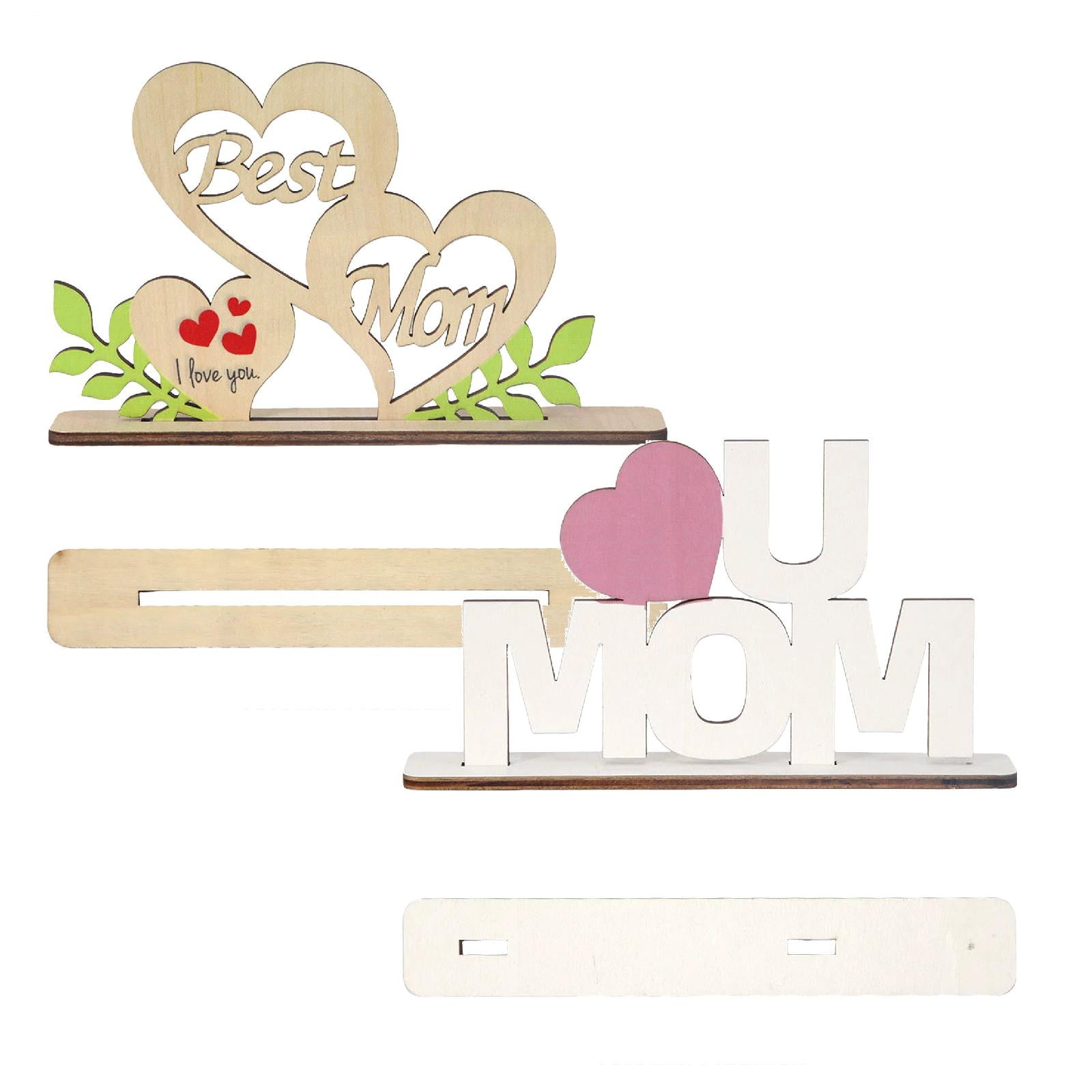 Mother's Day Wooden Centerpieces with Base Wooden Table Decorations Mom ...