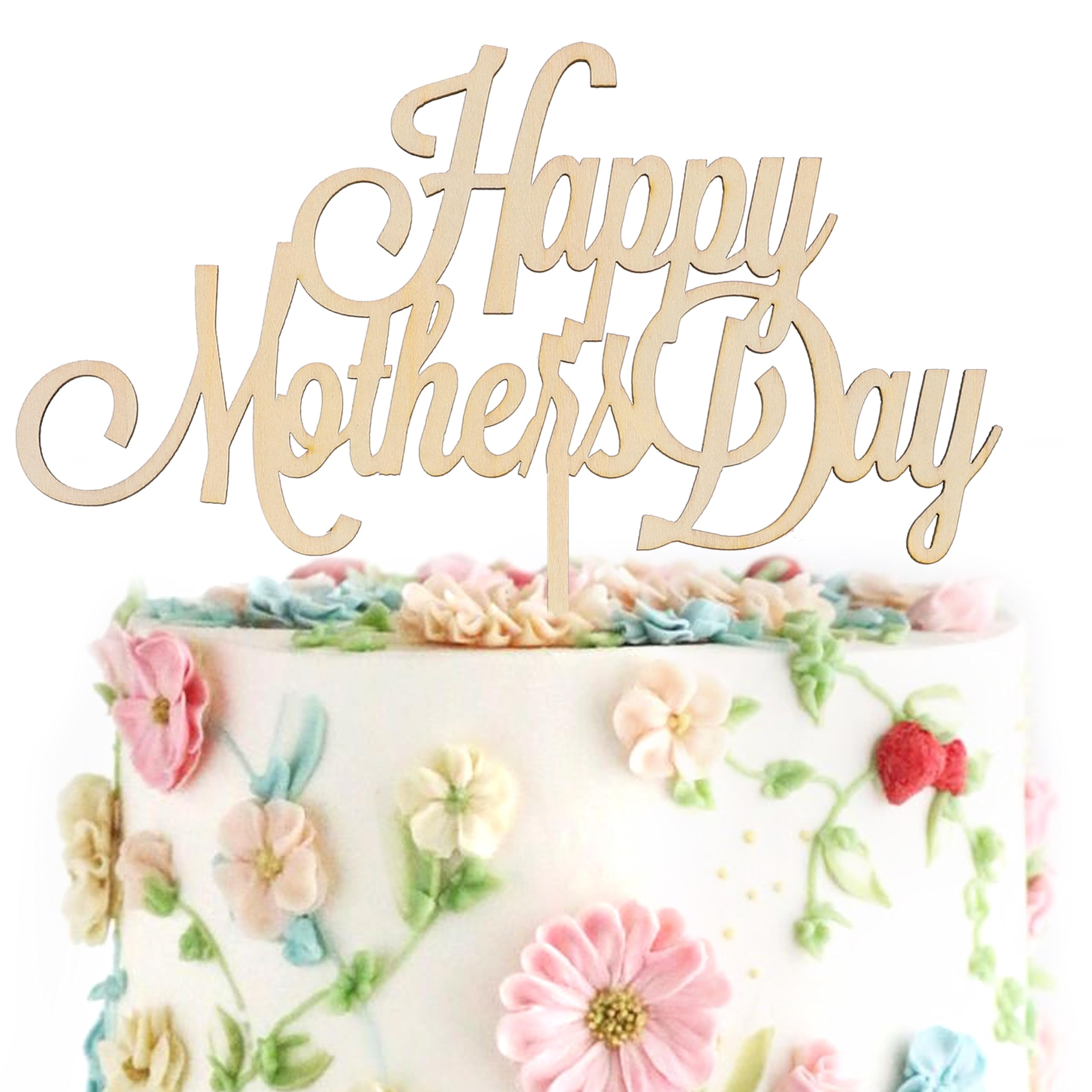Mother's Day Wooden TWE5 Cake Topper - Happy Mothers Day Cake Topper ...