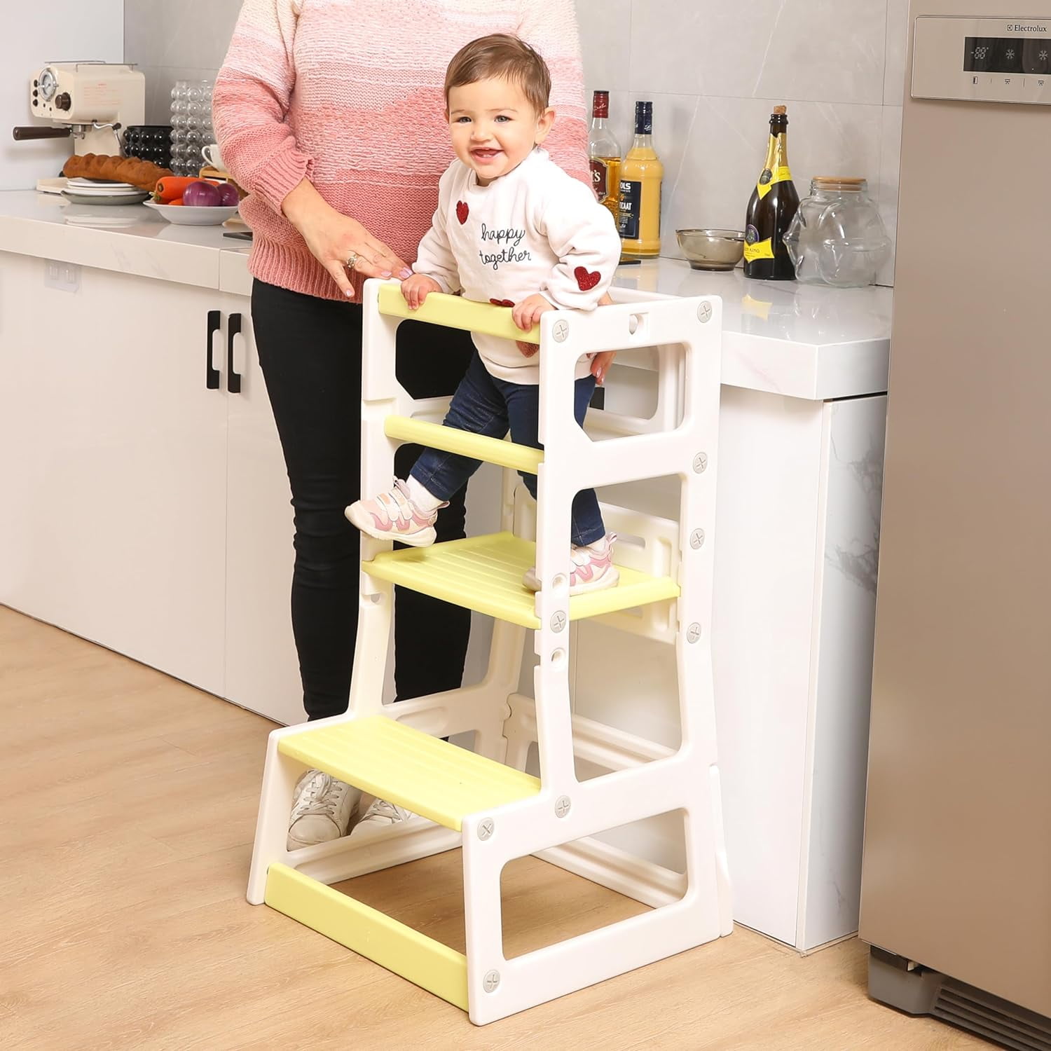 Mother's Helper Adjustable Height Plastic Kitchen Step Stool for ...