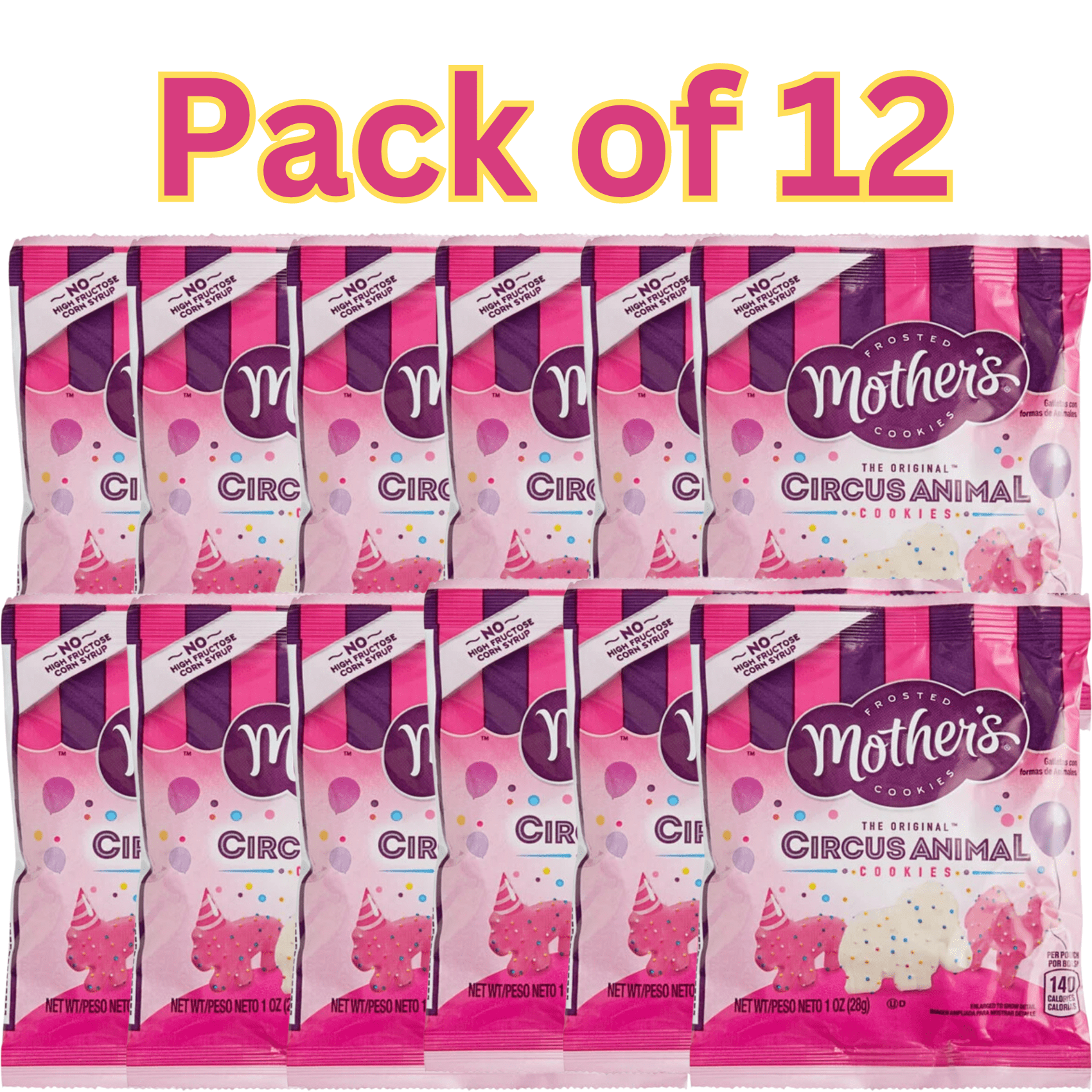 Mother's Original Circus Animal Frosted Cookies, Pack of 12 - 1 oz Each ...