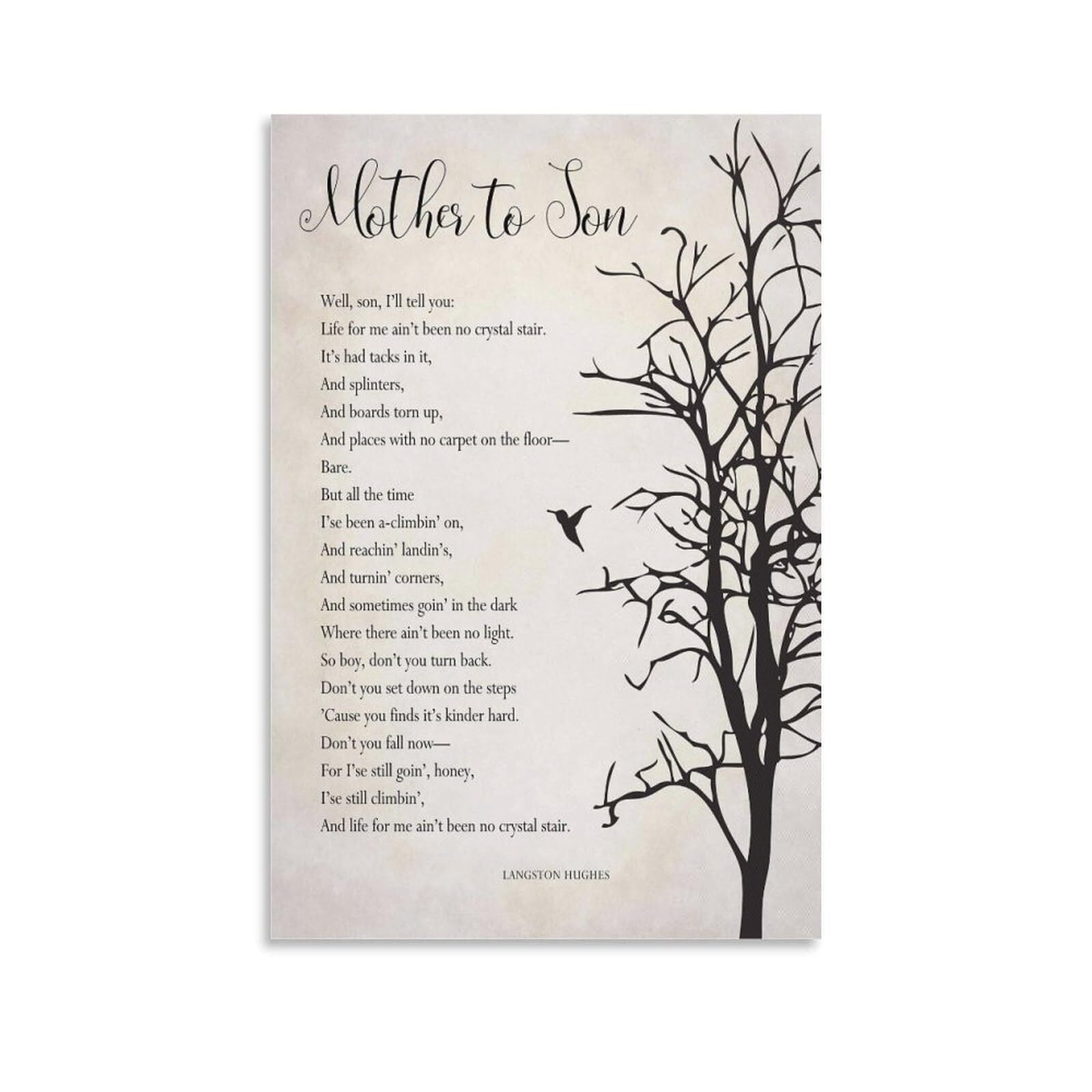 Mother to Son Poem Print, Poem Poster Poster Decorative Painting Canvas ...