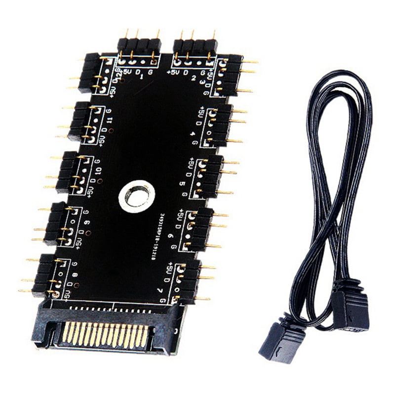 Motherboard 1 to 11 5V 3 Pin PWM Cooler Fan HUB Splitter Extension ...