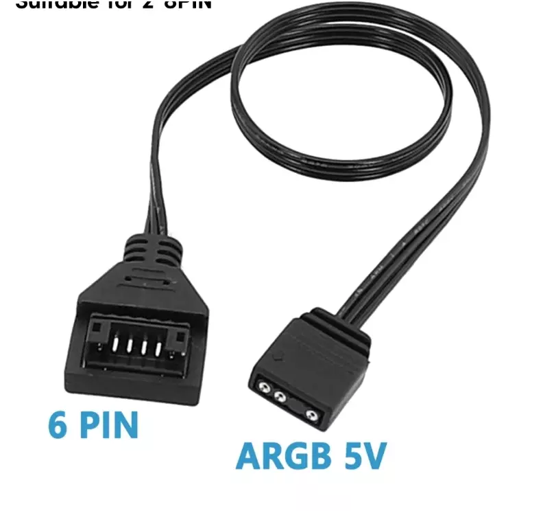 Motherboard 5V ARGB Cable Adapter For Lian Li Strimer Plus 6Pin 8Pin ...